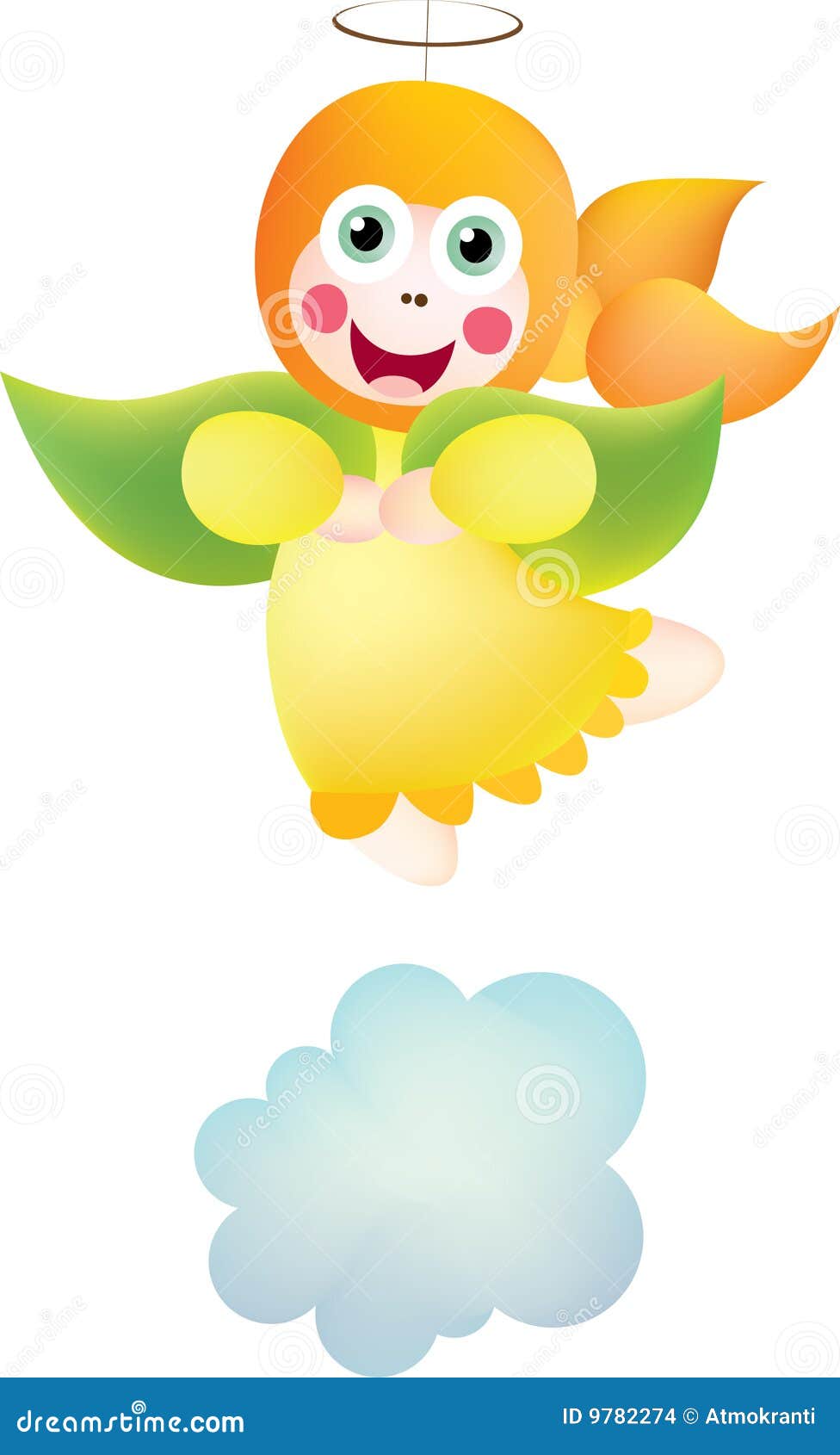 Yellow angel stock vector. Illustration of angel, smile - 9782274