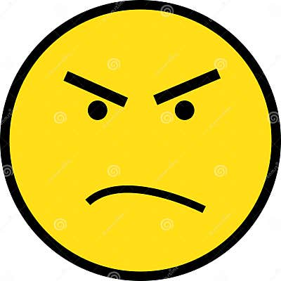 Yellow Angry Face stock vector. Illustration of round - 42176808