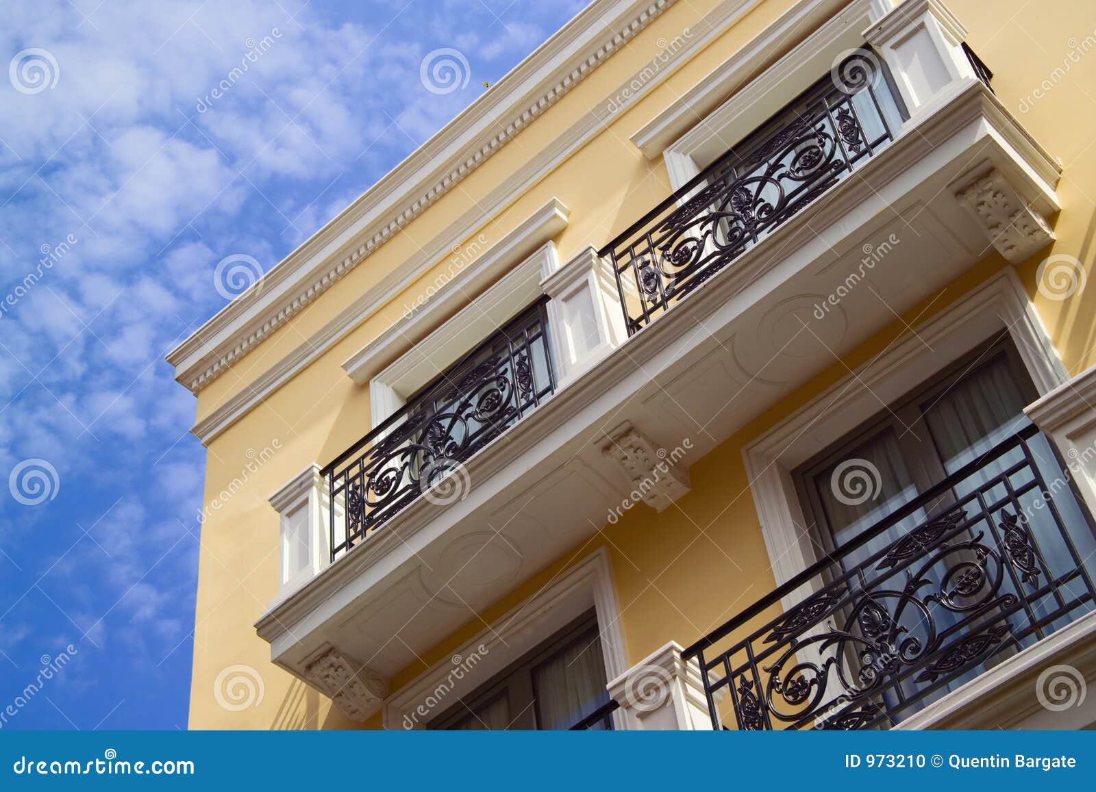 Yellow Apartment Building, Blue Sky Stock Photo - Image of apartment ...