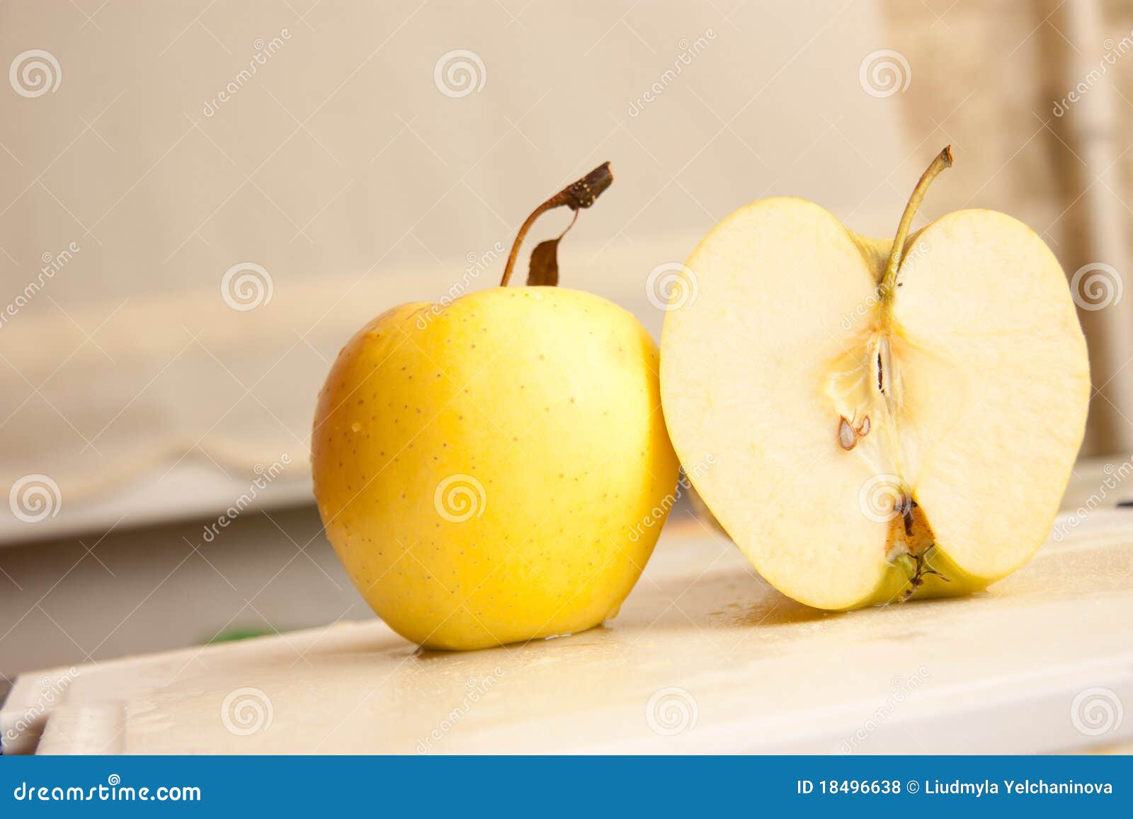 Yellow apple stock photo. Image of juicy, color, ripe - 18496638