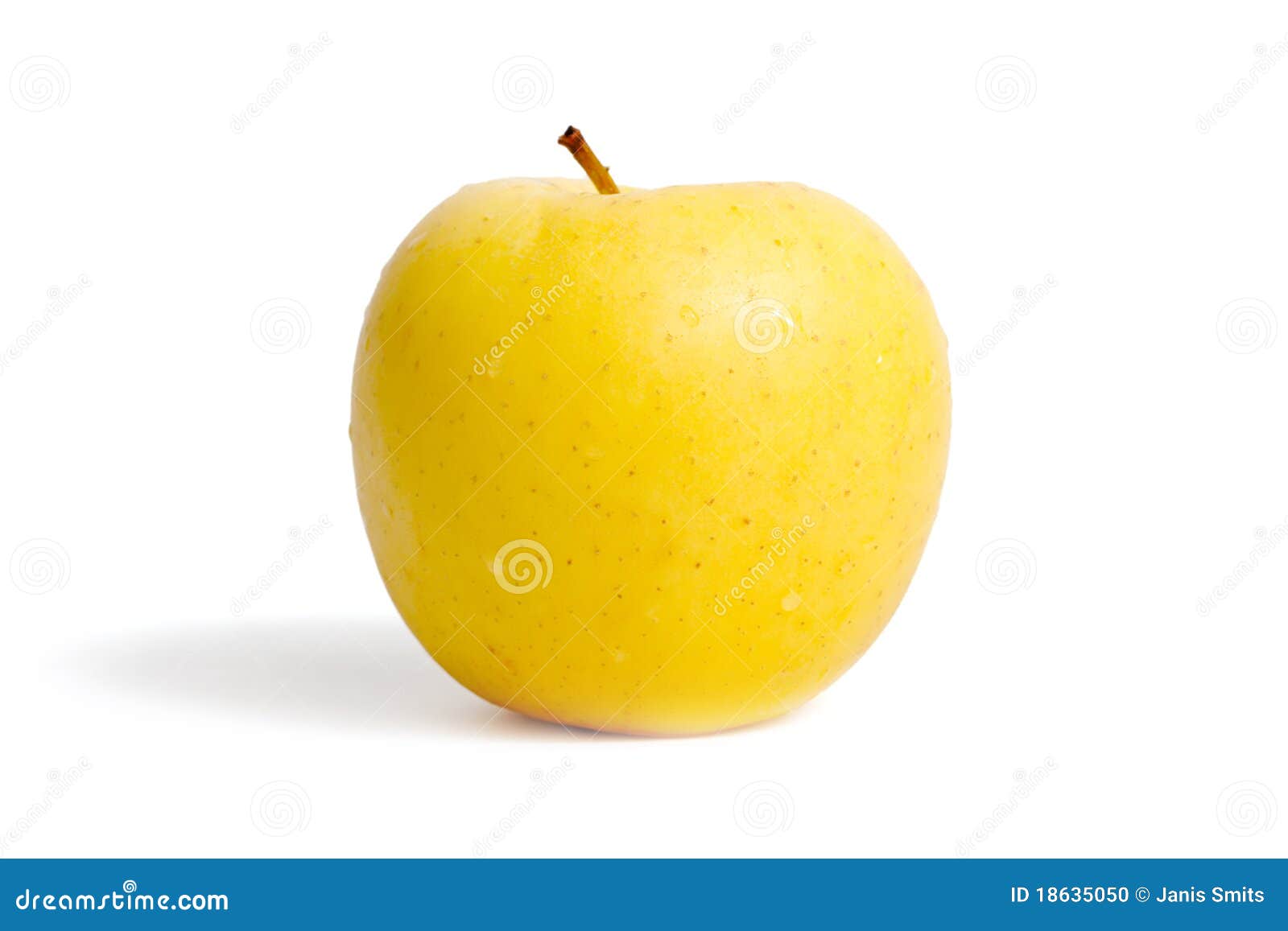 Yellow apple. stock photo. Image of freshness, white - 18635050