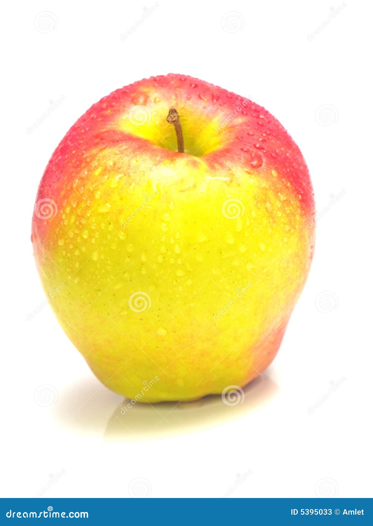 Yellow apple stock image. Image of apple, isolated, water - 5395033