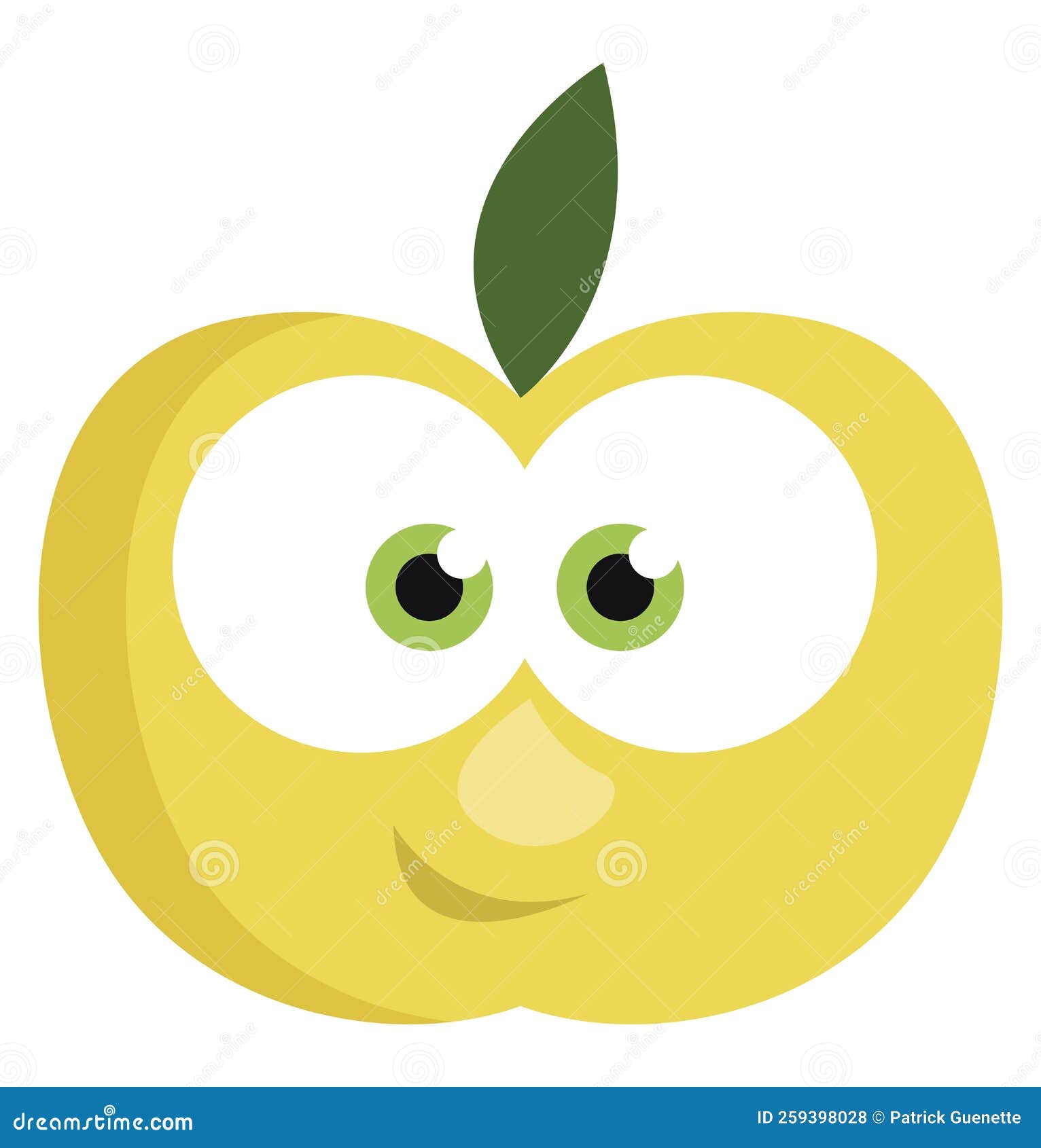 Yellow Apple with Eyes, Icon Stock Vector - Illustration of fresh ...