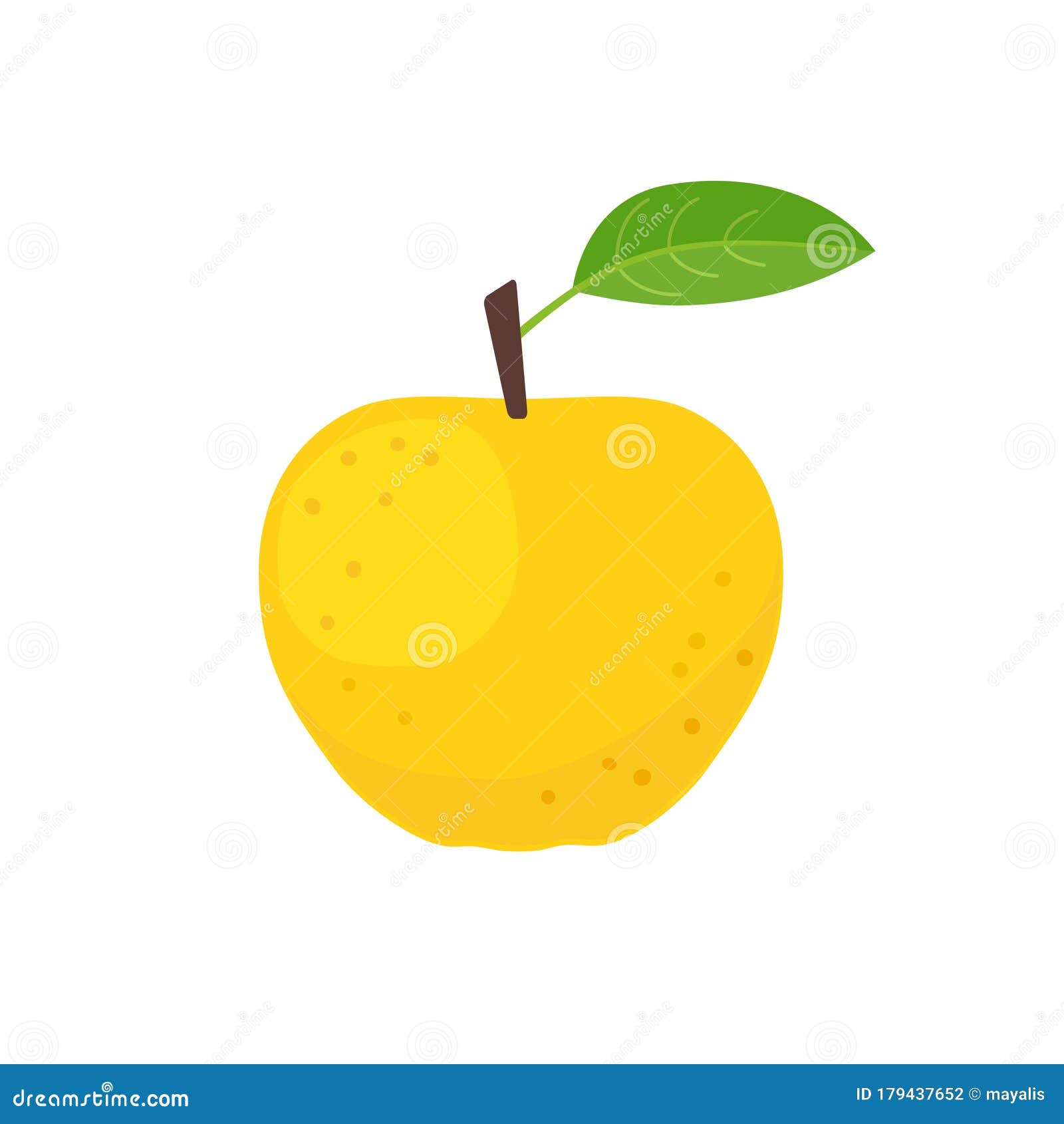 Yellow Apple Icon Flat Design Vector Illustration Stock Vector ...