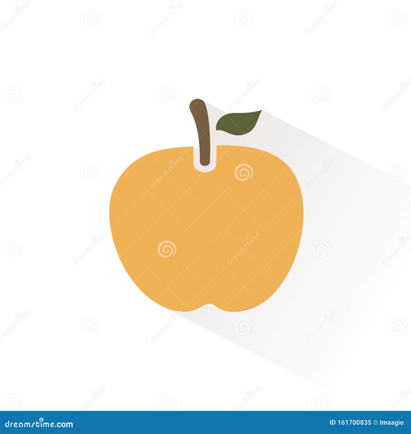Yellow Apple Icon with Shadow. Flat Vector Illustration Stock Vector ...