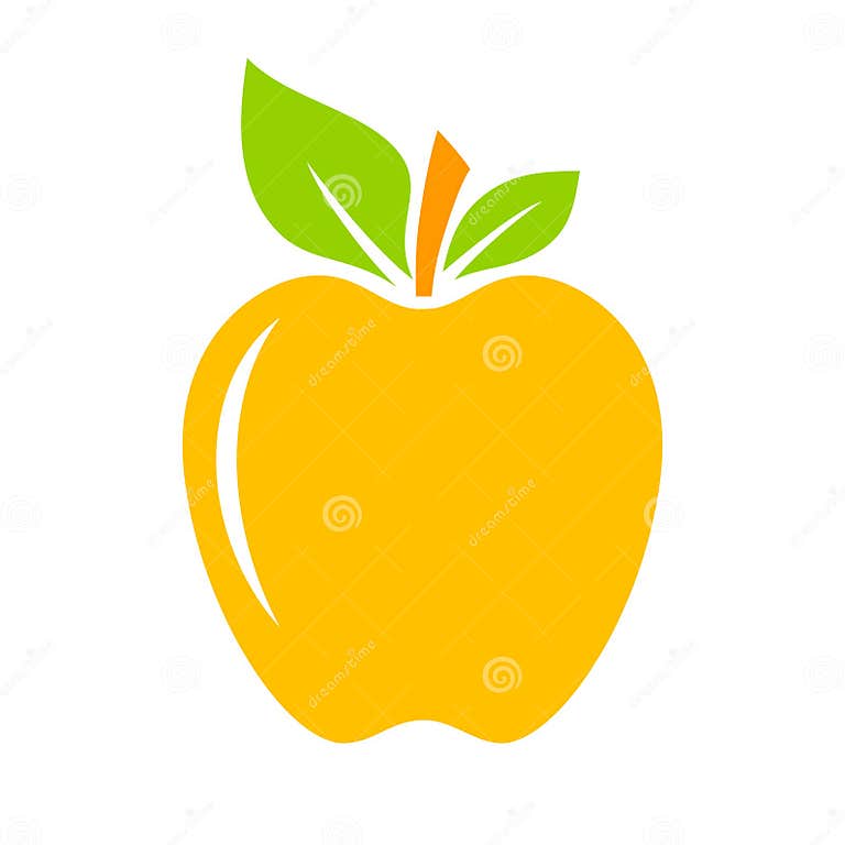 Yellow apple icon stock vector. Illustration of graphic - 80985449