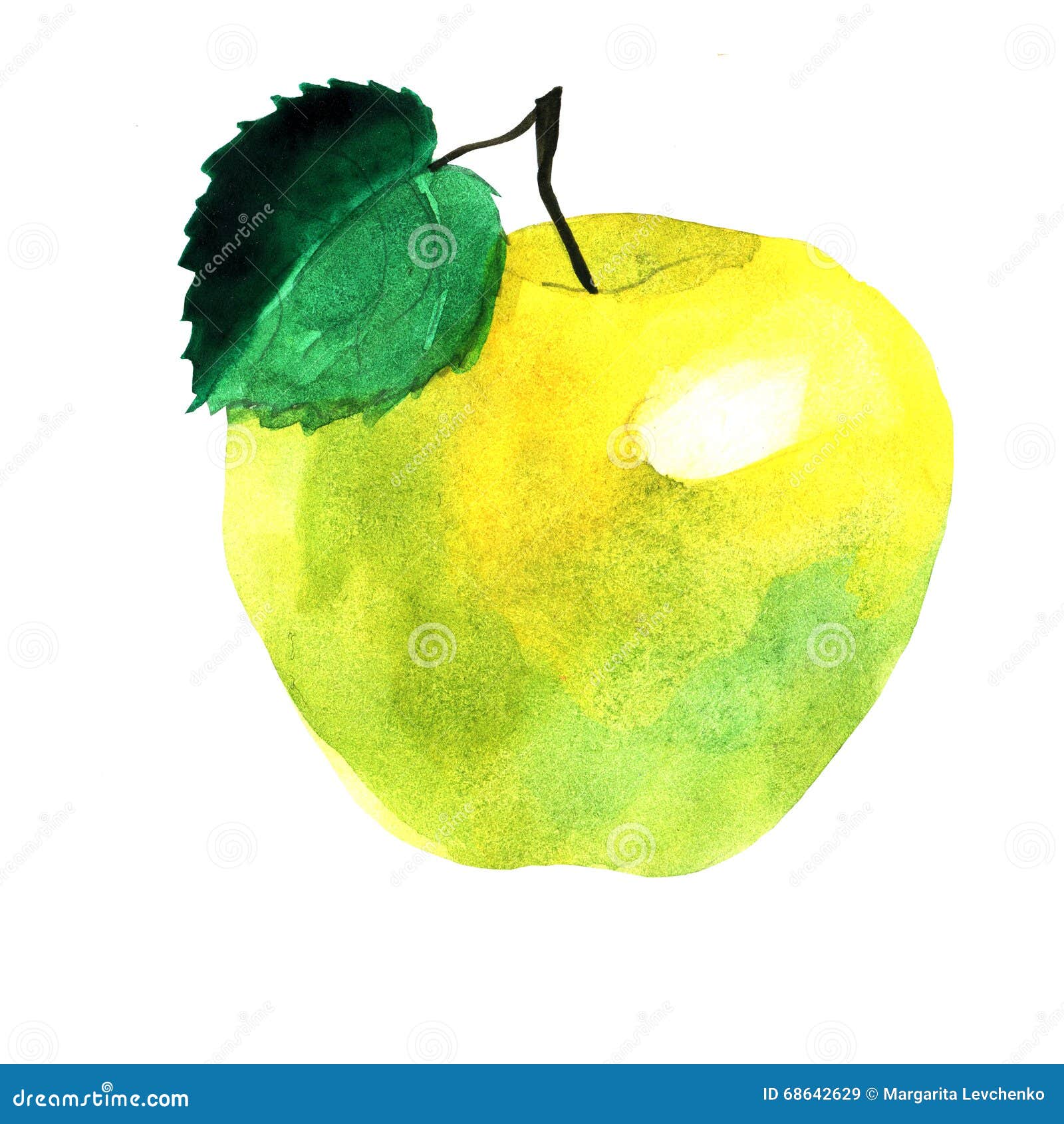 Yellow apple stock illustration. Illustration of nutritious - 68642629