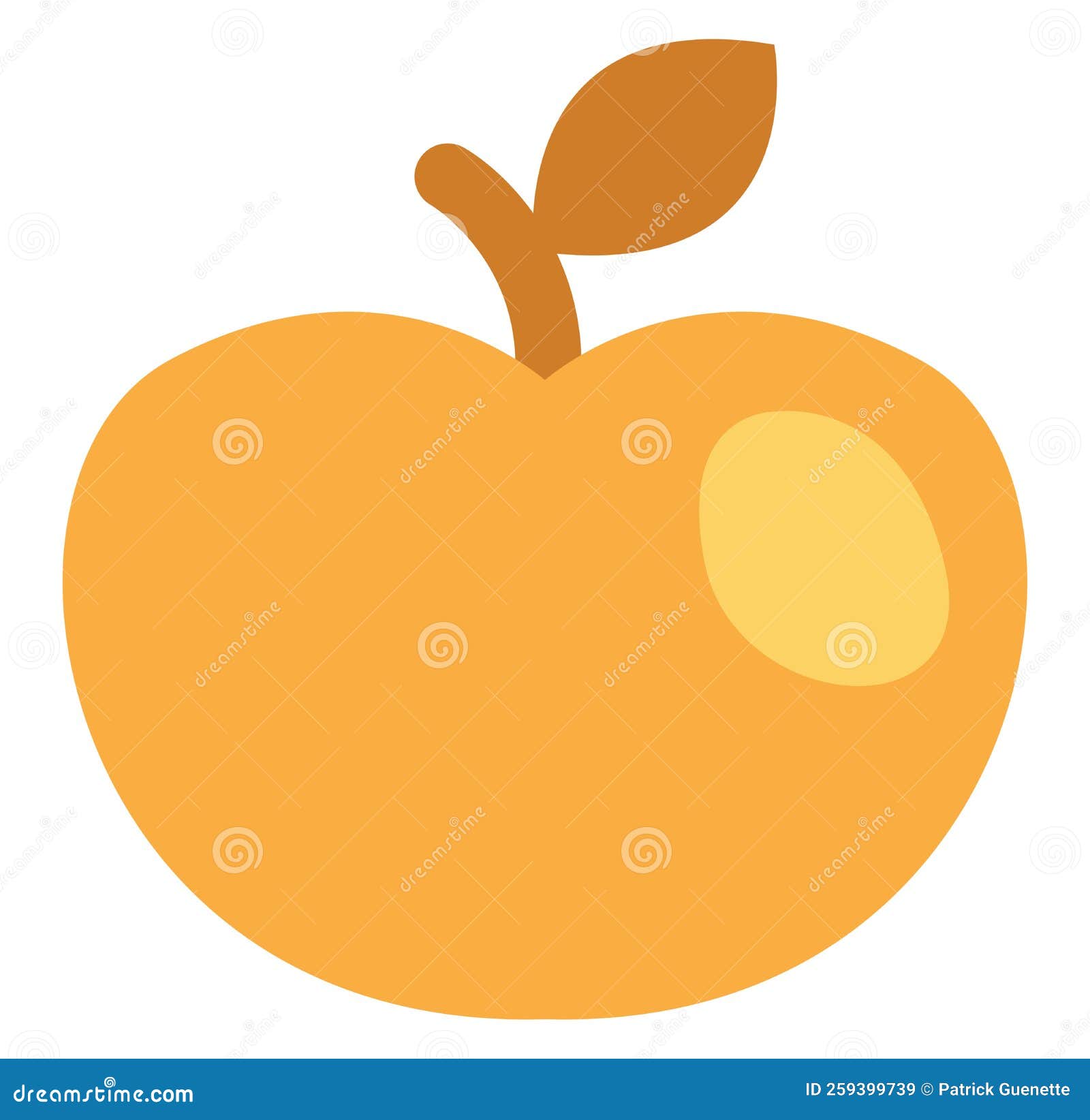 Yellow apple, icon stock vector. Illustration of white - 259399739