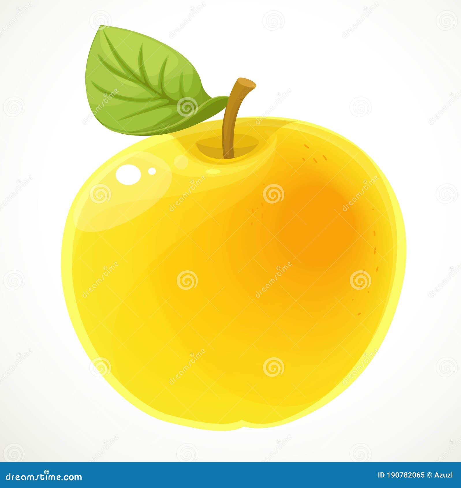 Yellow Apple Isolated on White Stock Vector - Illustration of design ...