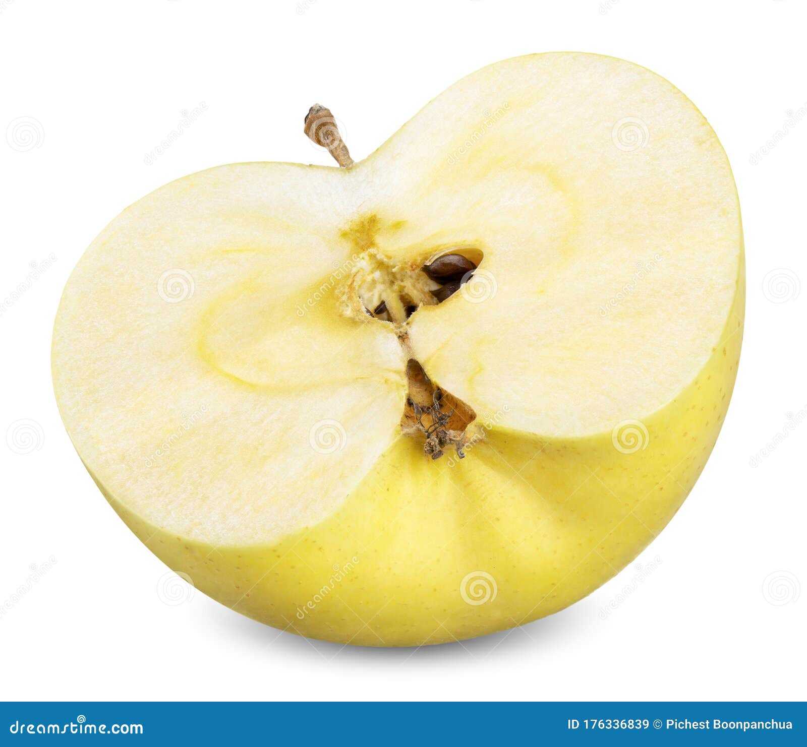 Yellow Apple Isolated on White Clipping Path Stock Image - Image of ...