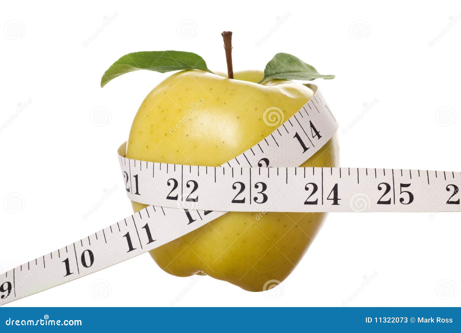 Yellow Apple and Tape Measure Stock Image - Image of food, measure ...