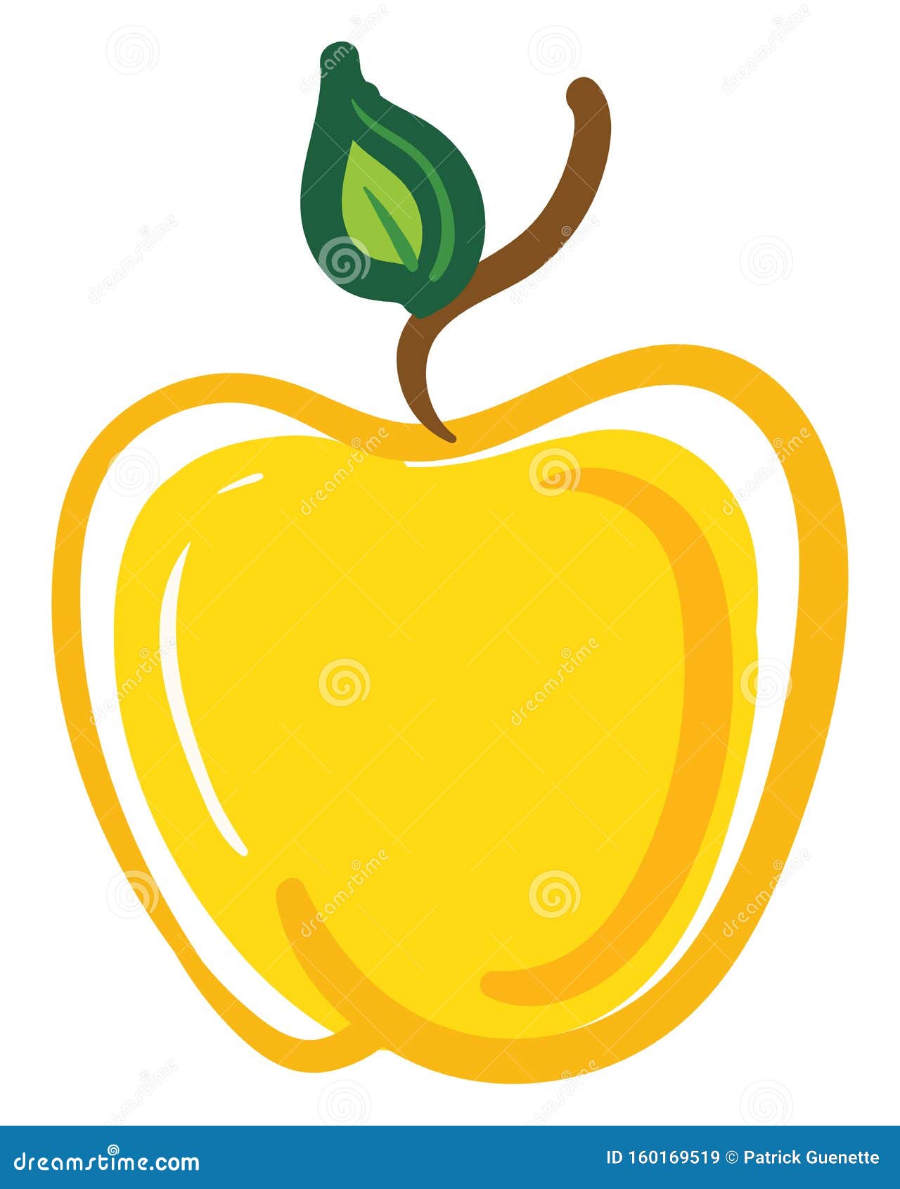 Yellow Apple, Vector or Color Illustration Stock Vector - Illustration ...