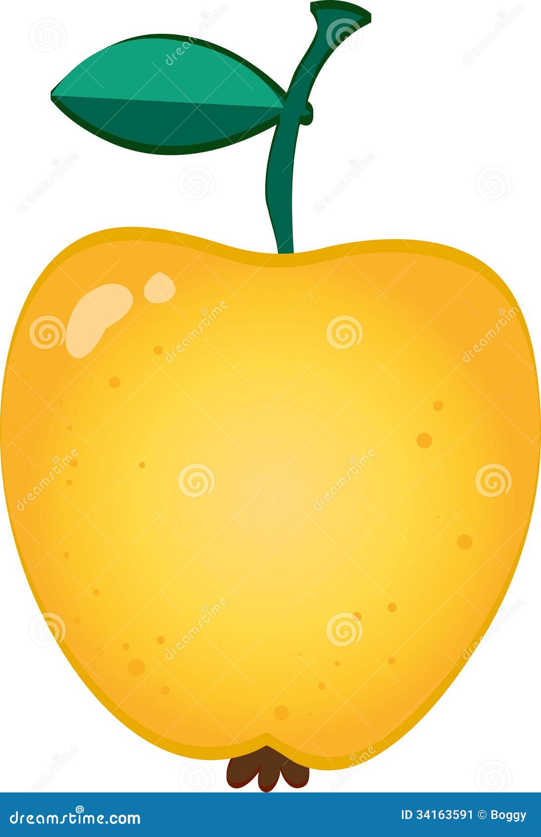Yellow apple stock vector. Illustration of nature, color - 34163591