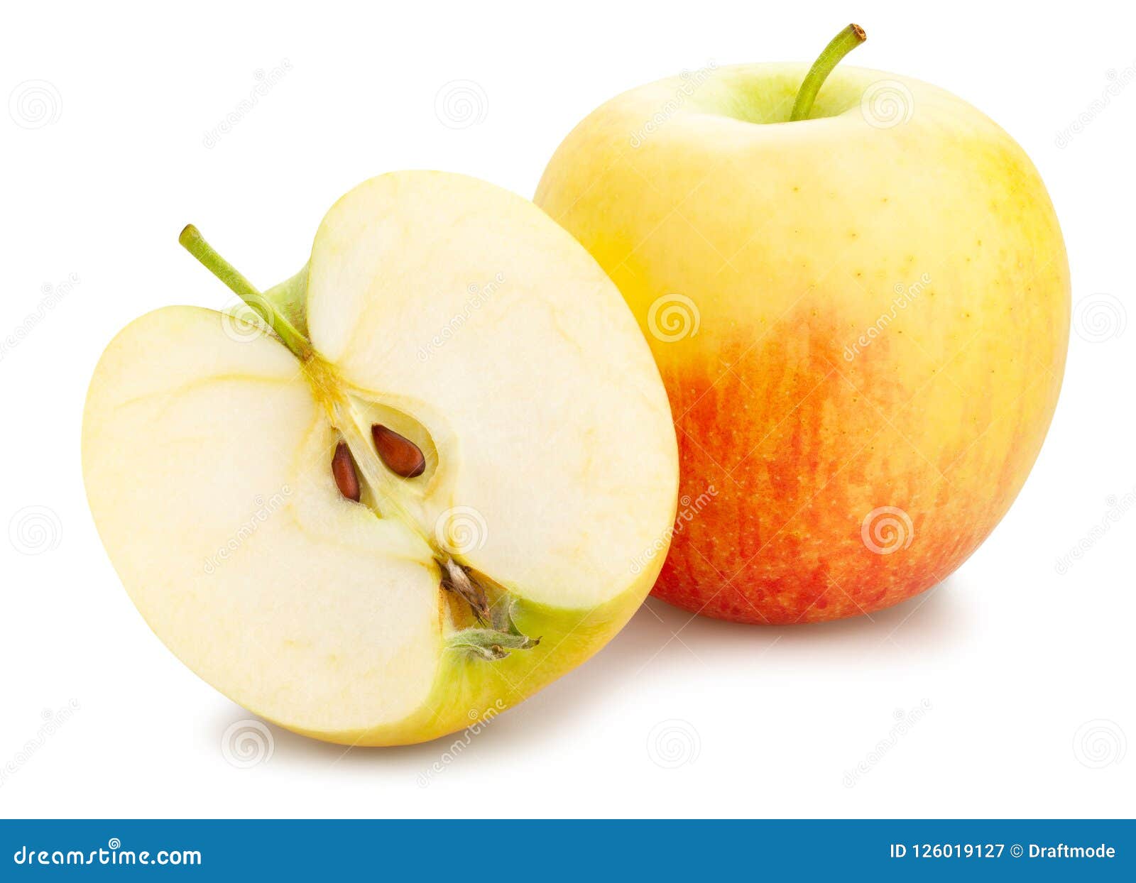 Yellow apples stock image. Image of food, isolated, studio - 126019127
