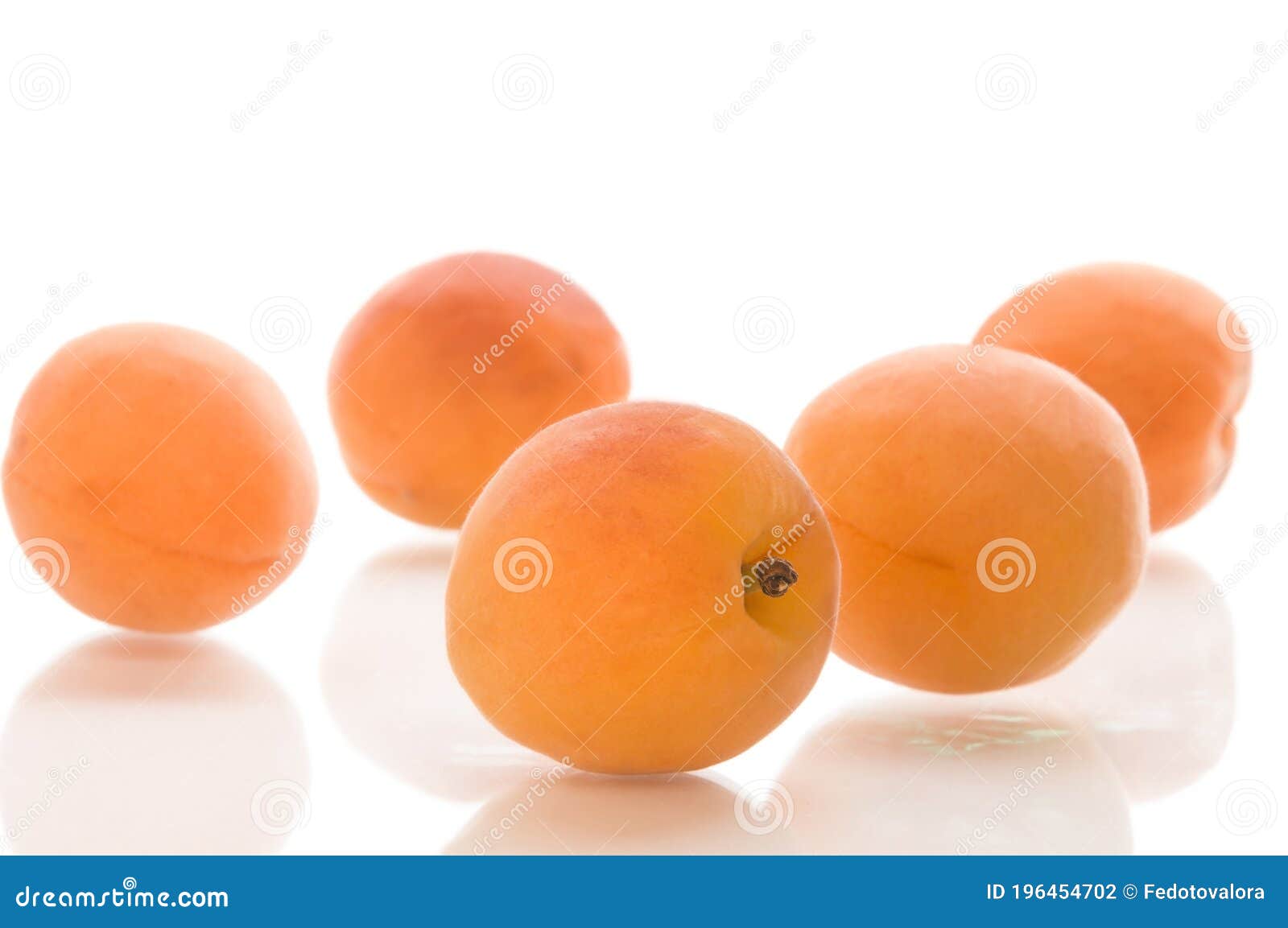 Yellow Apricots on White Isolated Background Stock Photo - Image of ...