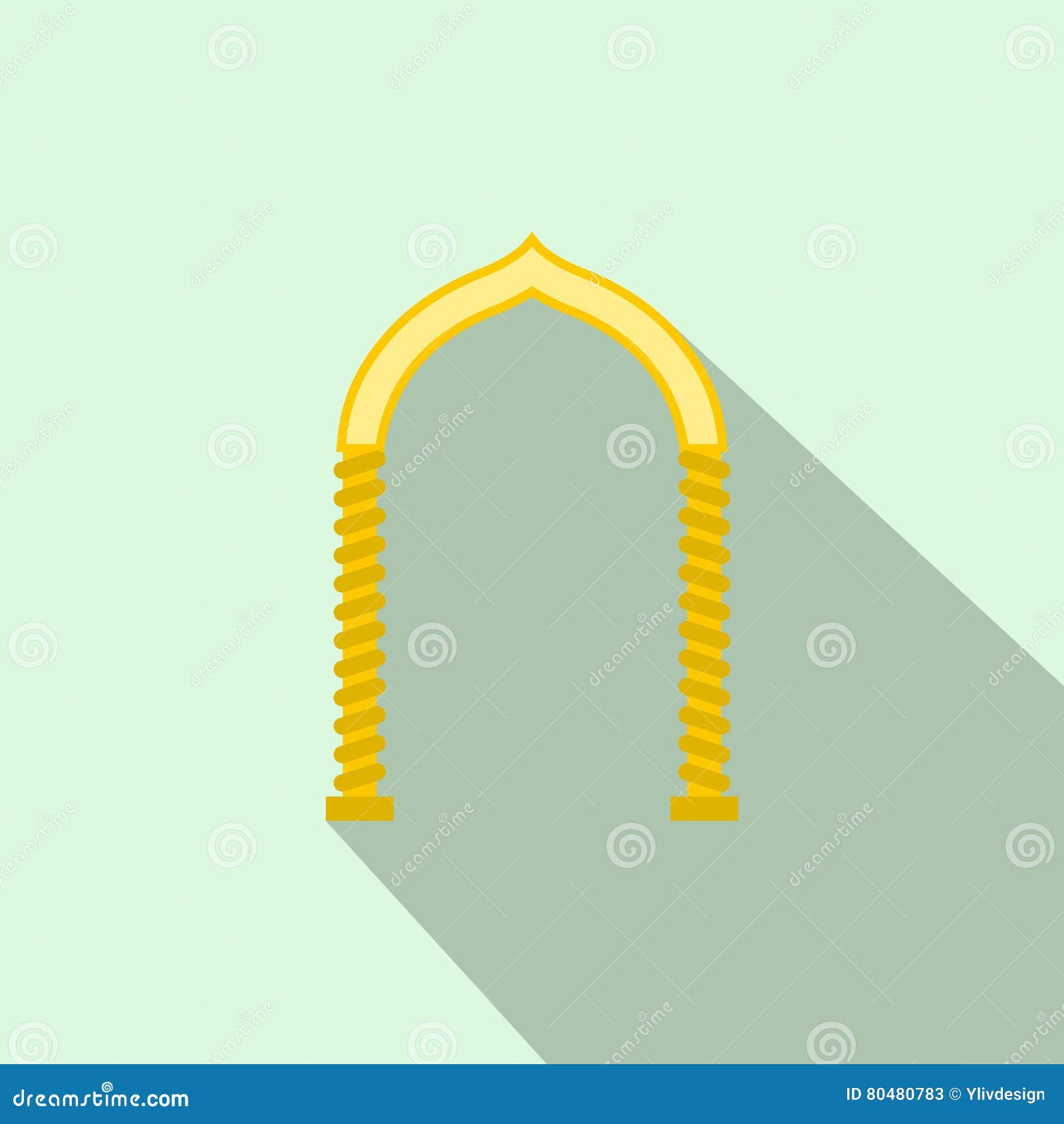 Yellow Arch Icon, Flat Style Stock Vector - Illustration of column ...