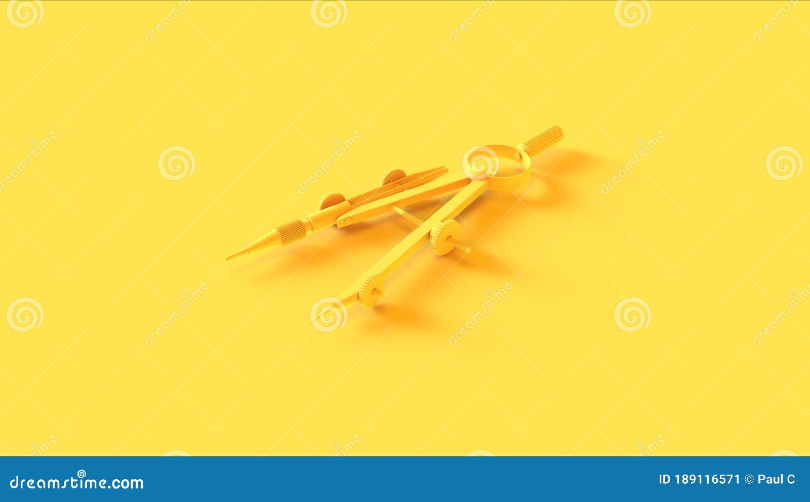 Yellow Architects Compass Drawing Tool Stock Illustration ...