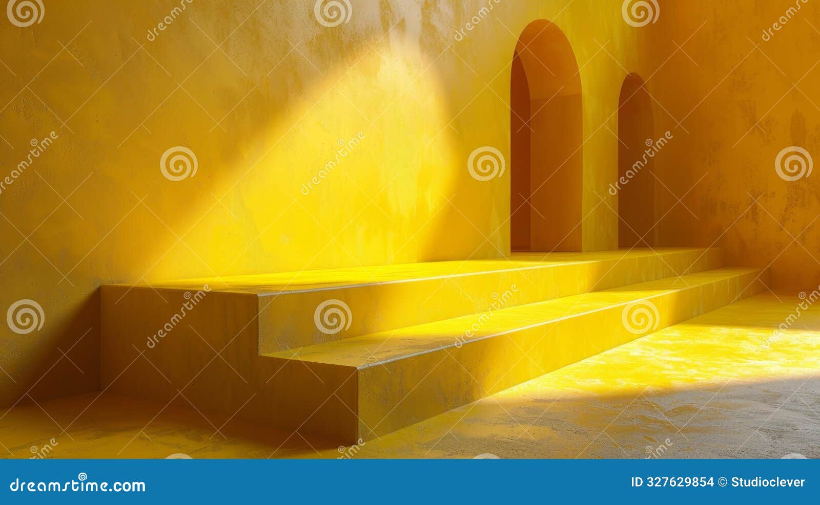 Yellow Architectural Steps with Arches - Generative Ai Stock ...