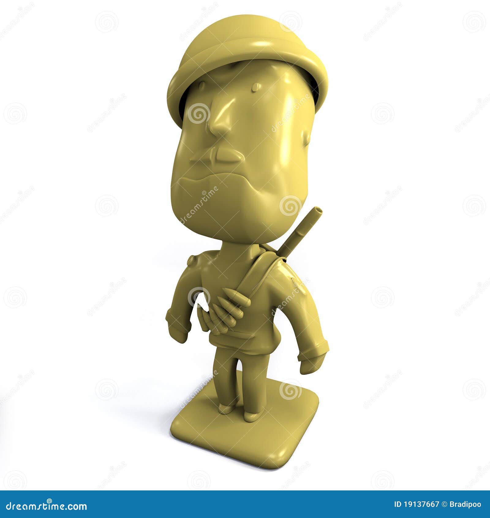 Yellow army man 3D stock illustration. Illustration of army - 19137667
