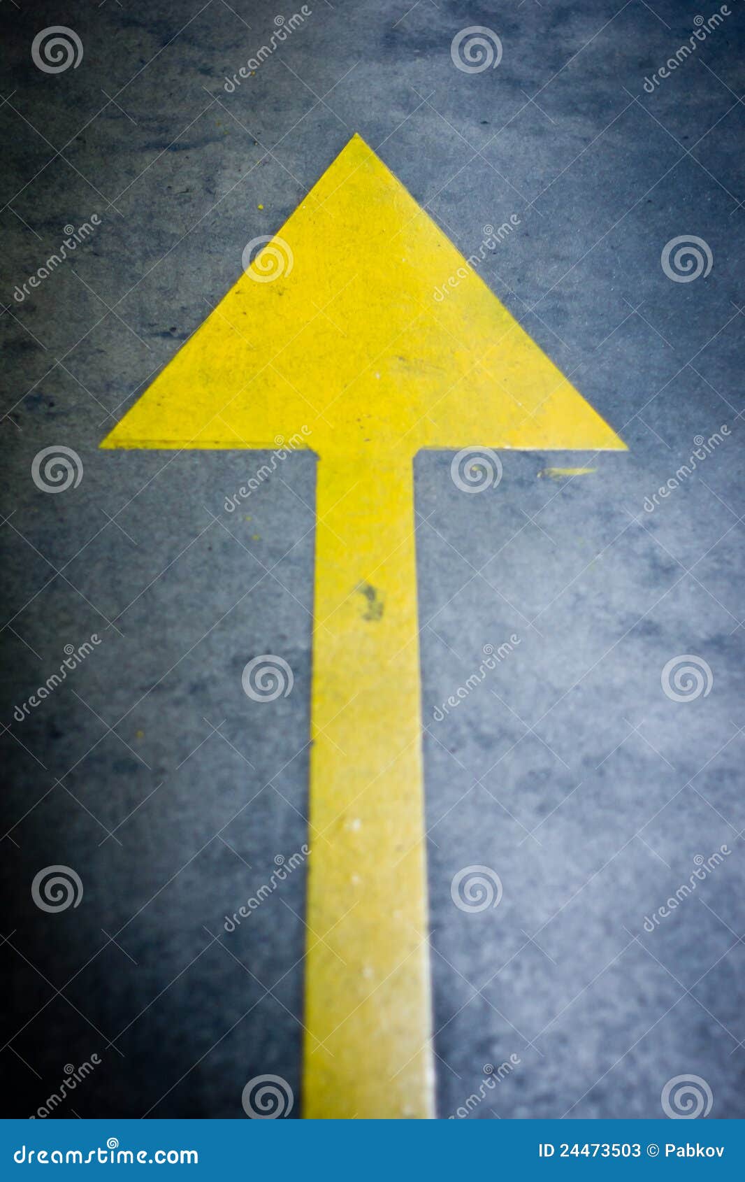 Yellow Arrow Sign Indicate On Marble Floor, On The Subway Stock ...