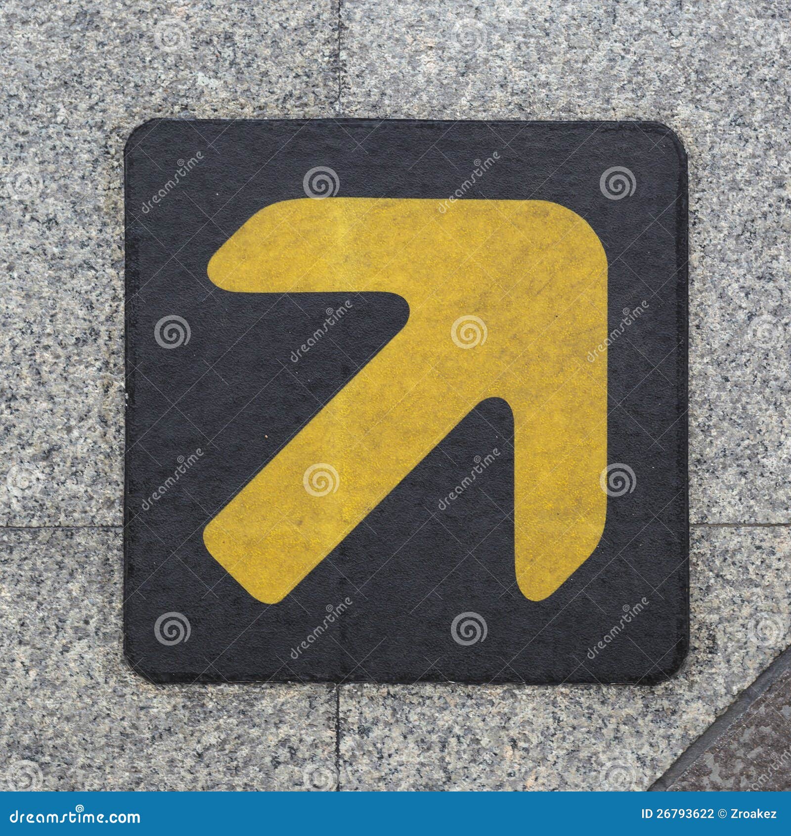 Yellow Arrow on Back and Gray Background Stock Photo - Image of black ...