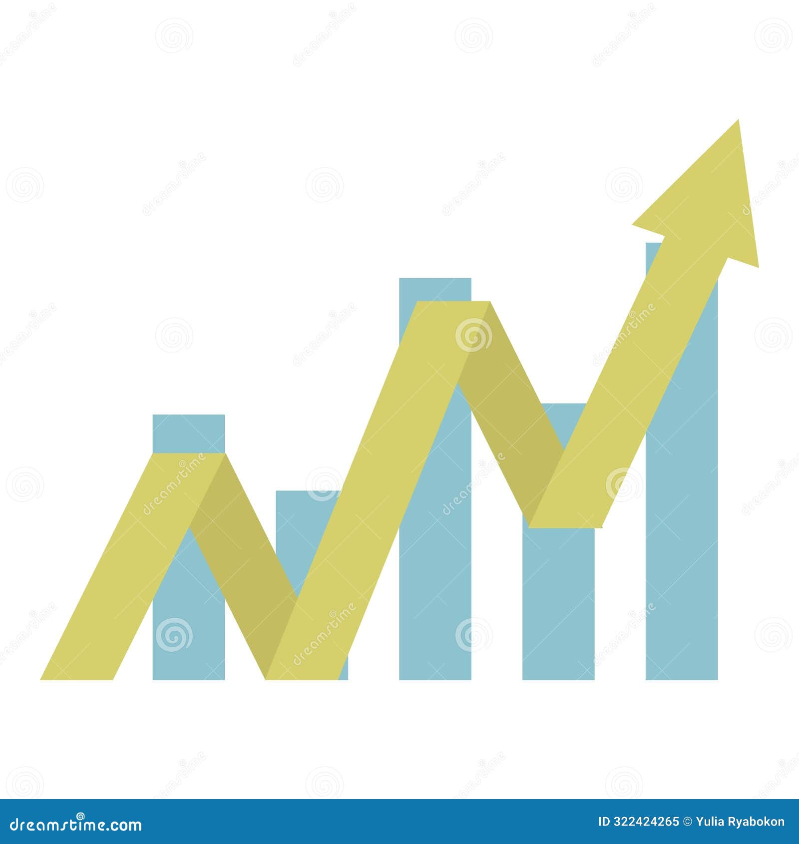 Yellow Arrow Chart Growing Showing Increased Profits and Success Stock ...