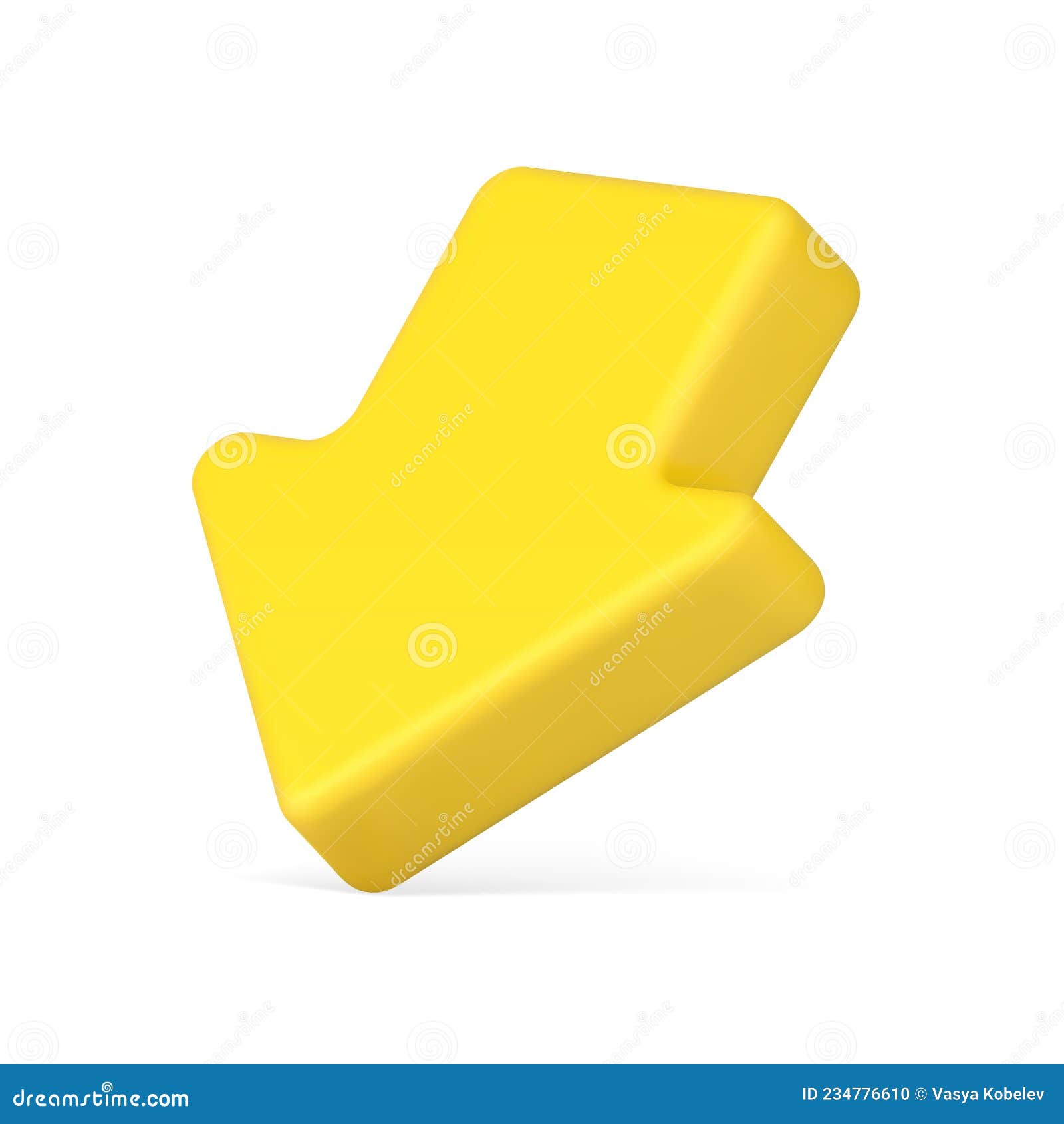Yellow Arrow Down Icon Isometric 3d Vector Illustration Stock Vector ...