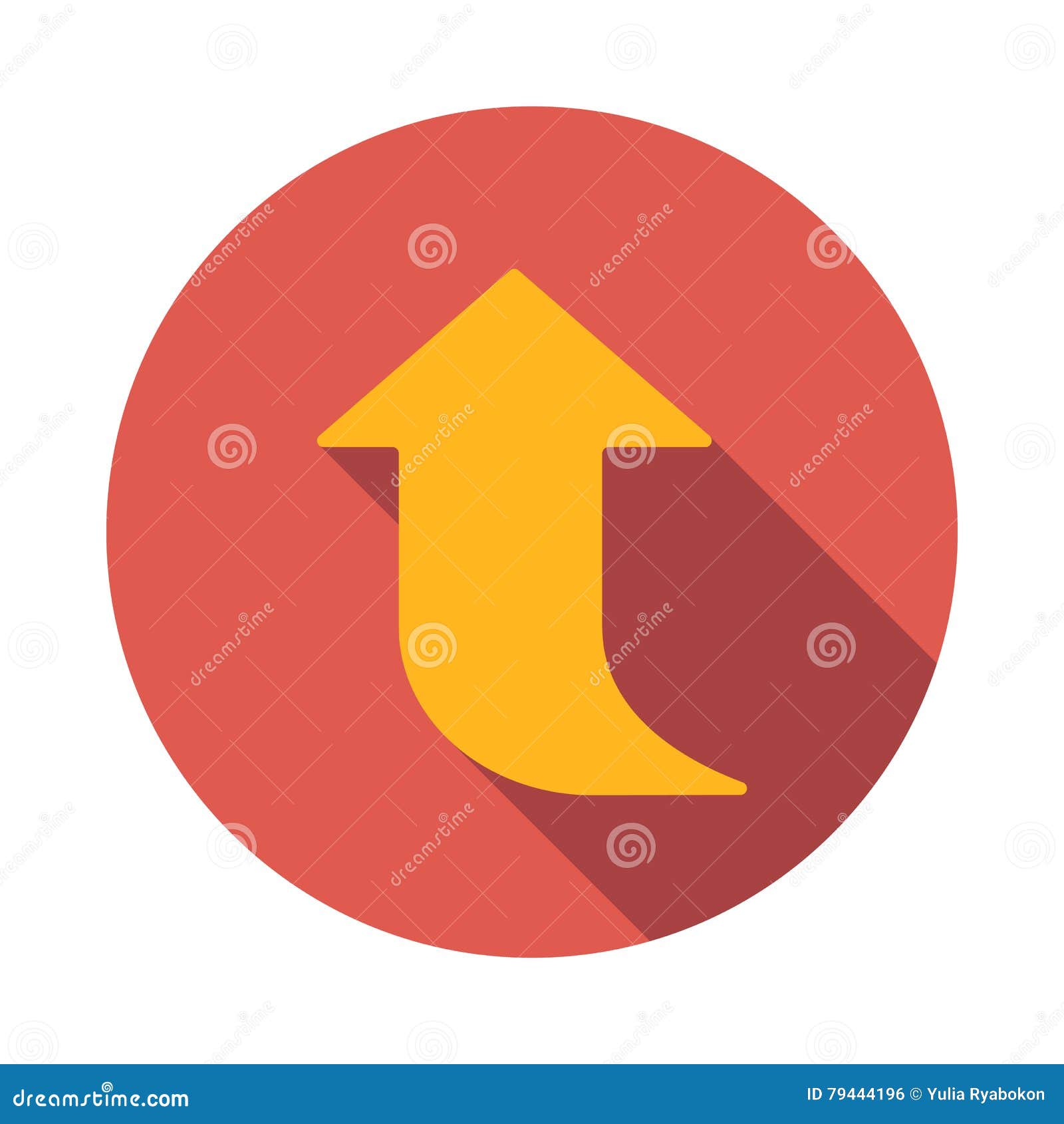 Yellow Arrow Icon, Flat Style Stock Vector - Illustration of next ...