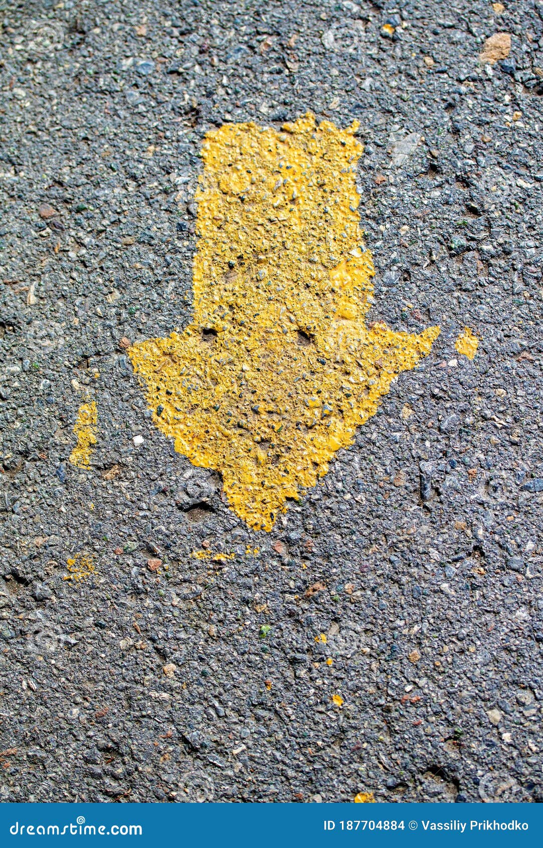 Yellow Arrow on the Pavement Stock Photo - Image of reserved, urban ...
