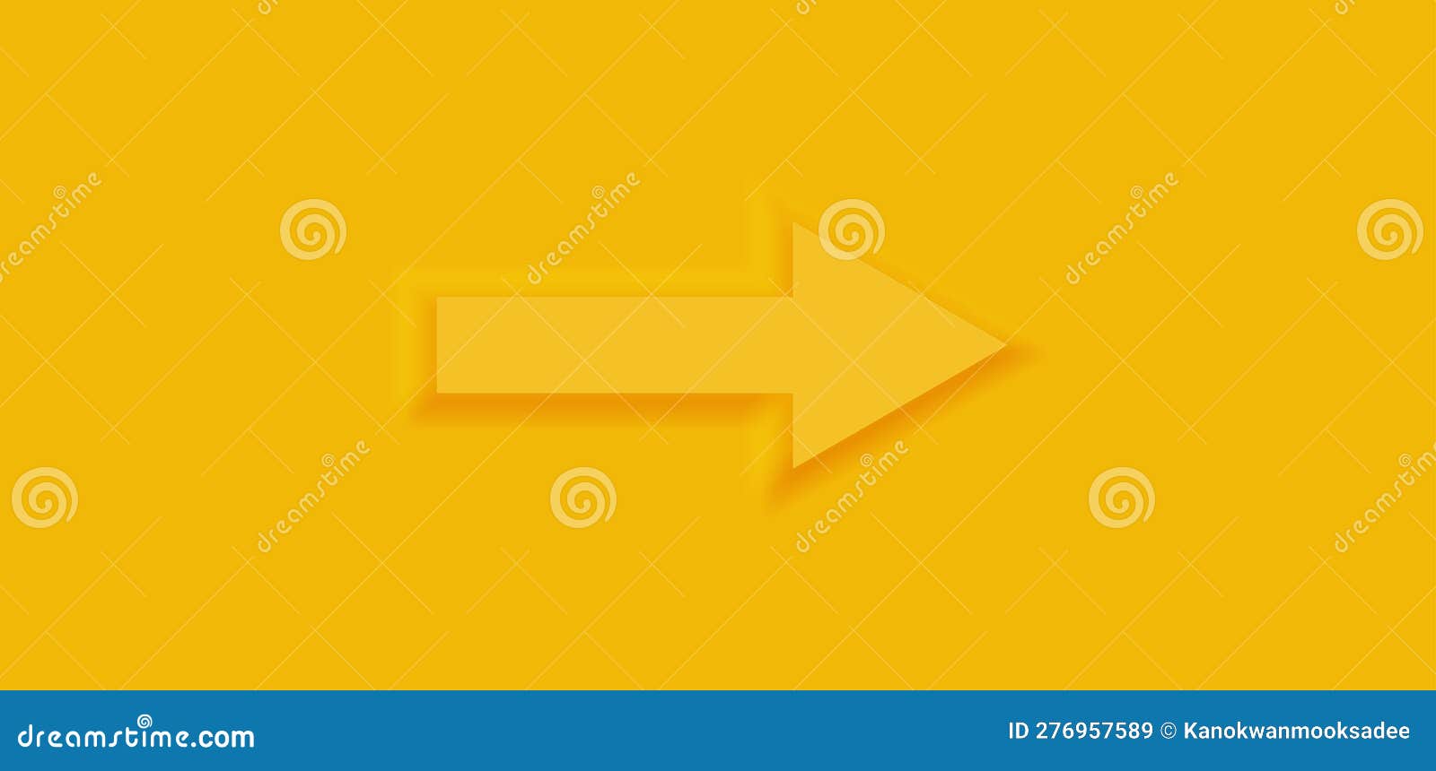 Yellow Arrow Right-direction in Neomorphic Design on Yellow Background ...