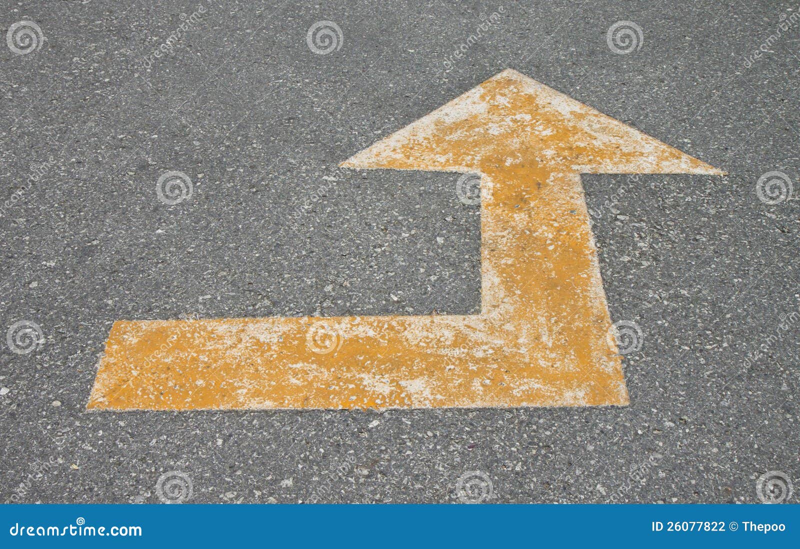 Yellow arrow on the road. stock photo. Image of choice - 26077822