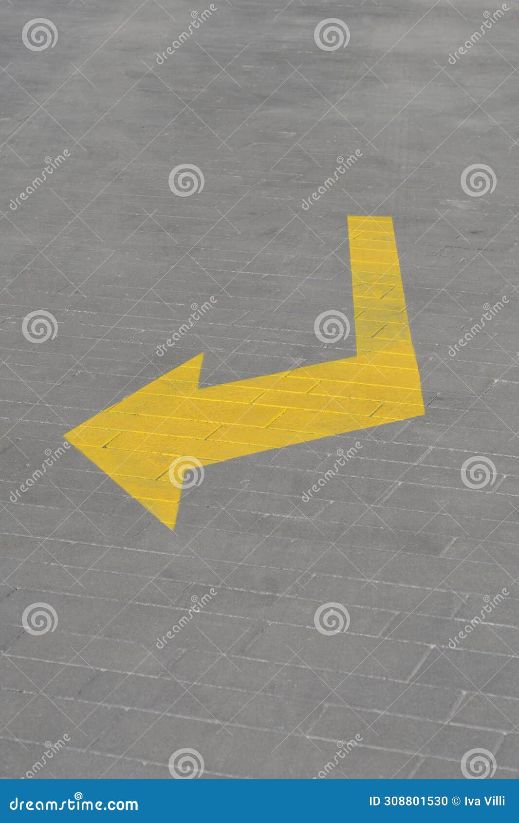 Yellow arrow stock photo. Image of direction, indicator - 308801530