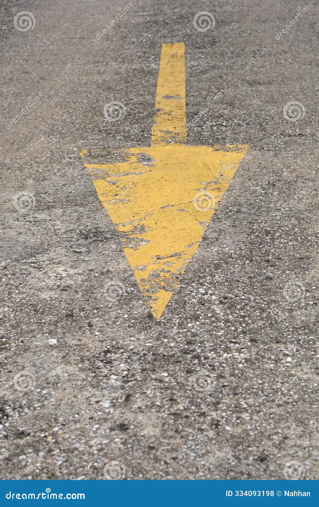 Yellow arrow stock photo. Image of arrow, sign, road - 334093198
