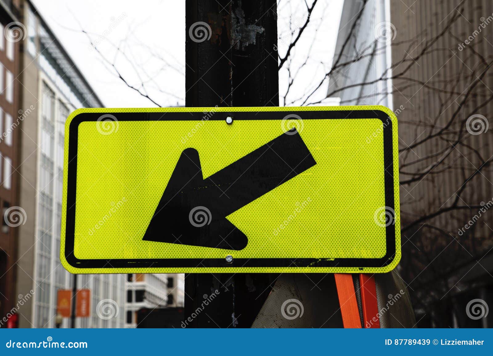 Yellow Arrow Sign stock image. Image of direct, ride - 87789439