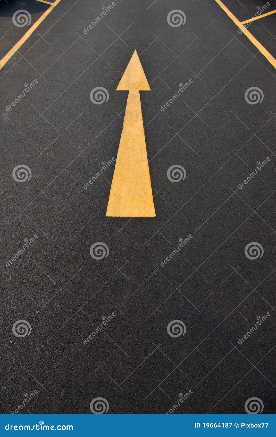 Yellow Arrow Sign on the Road Stock Image - Image of symbol, street ...