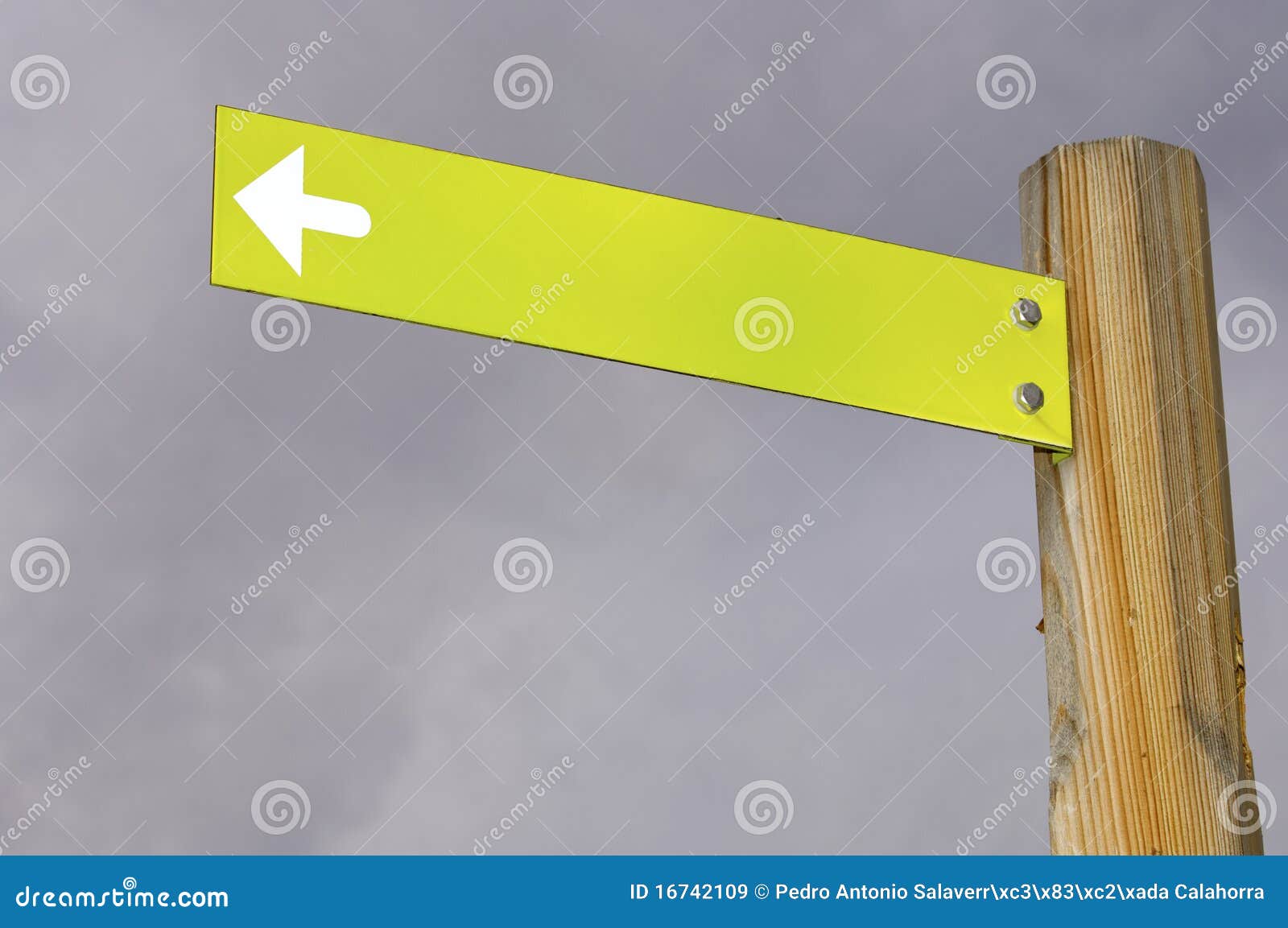 Yellow arrow signal stock image. Image of guidepost, direction - 16742109