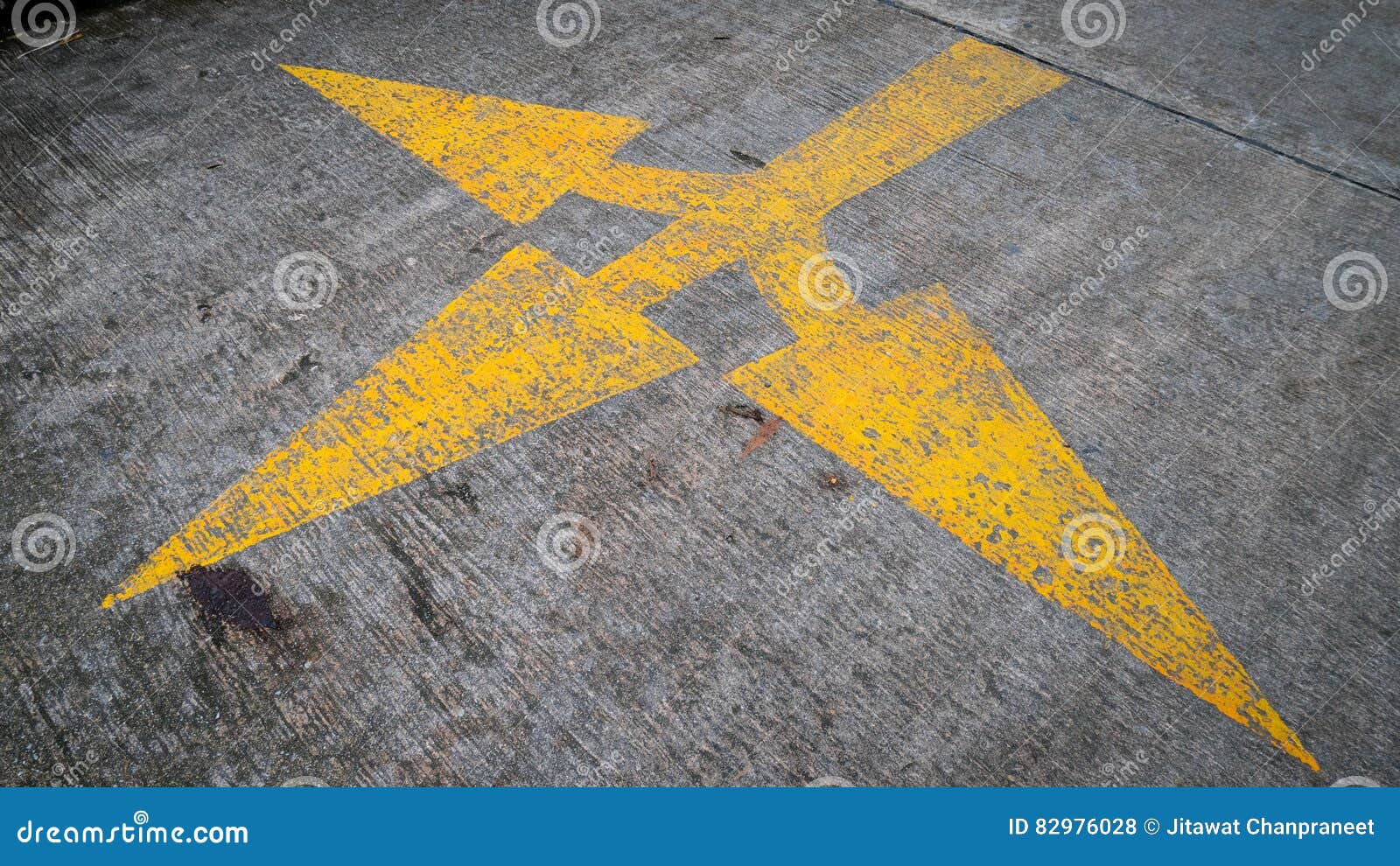 Yellow Arrow Signs on the Road Stock Photo - Image of urban, symbol ...