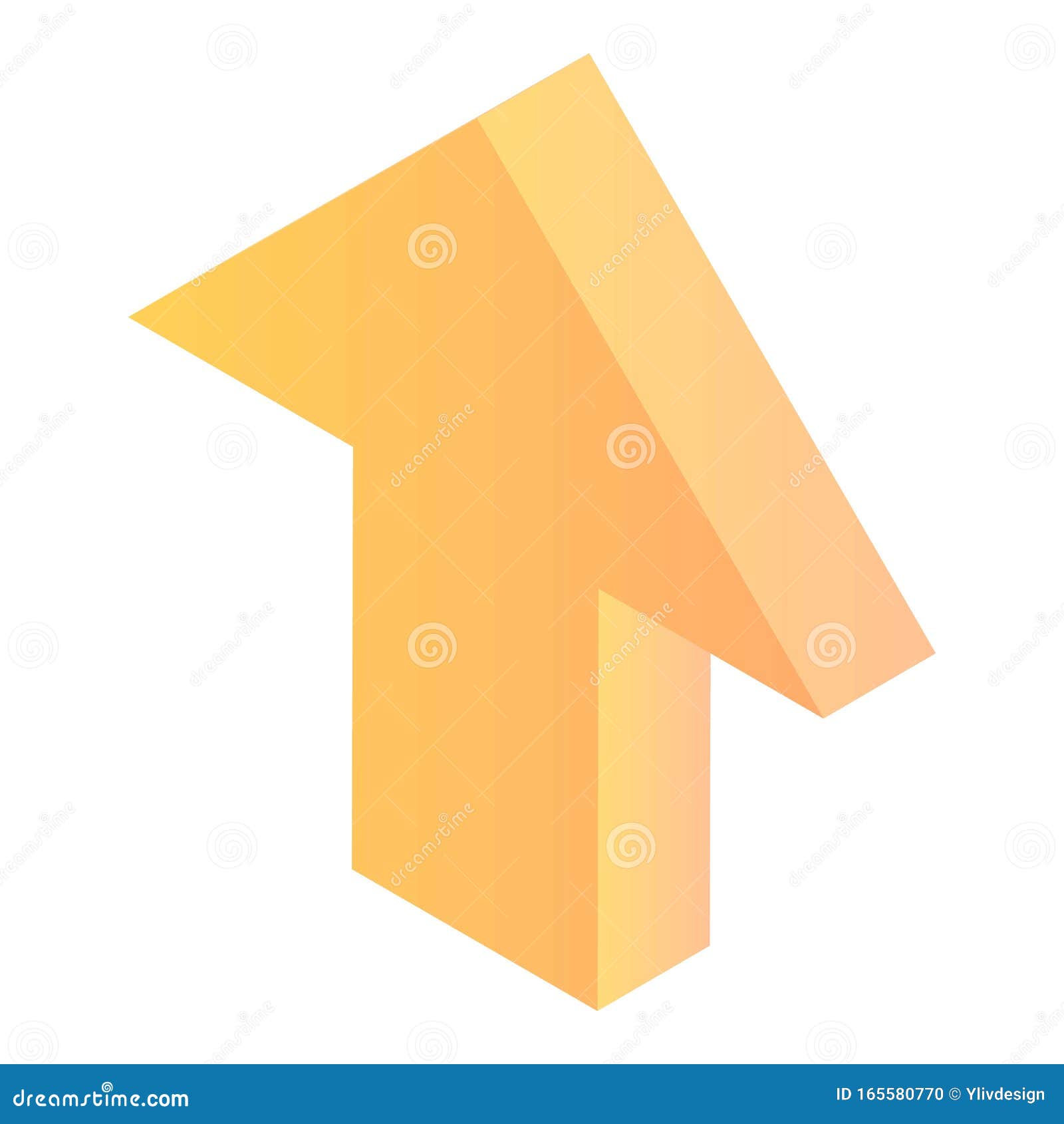 Yellow Arrow Up Icon, Isometric Style Stock Vector - Illustration of ...