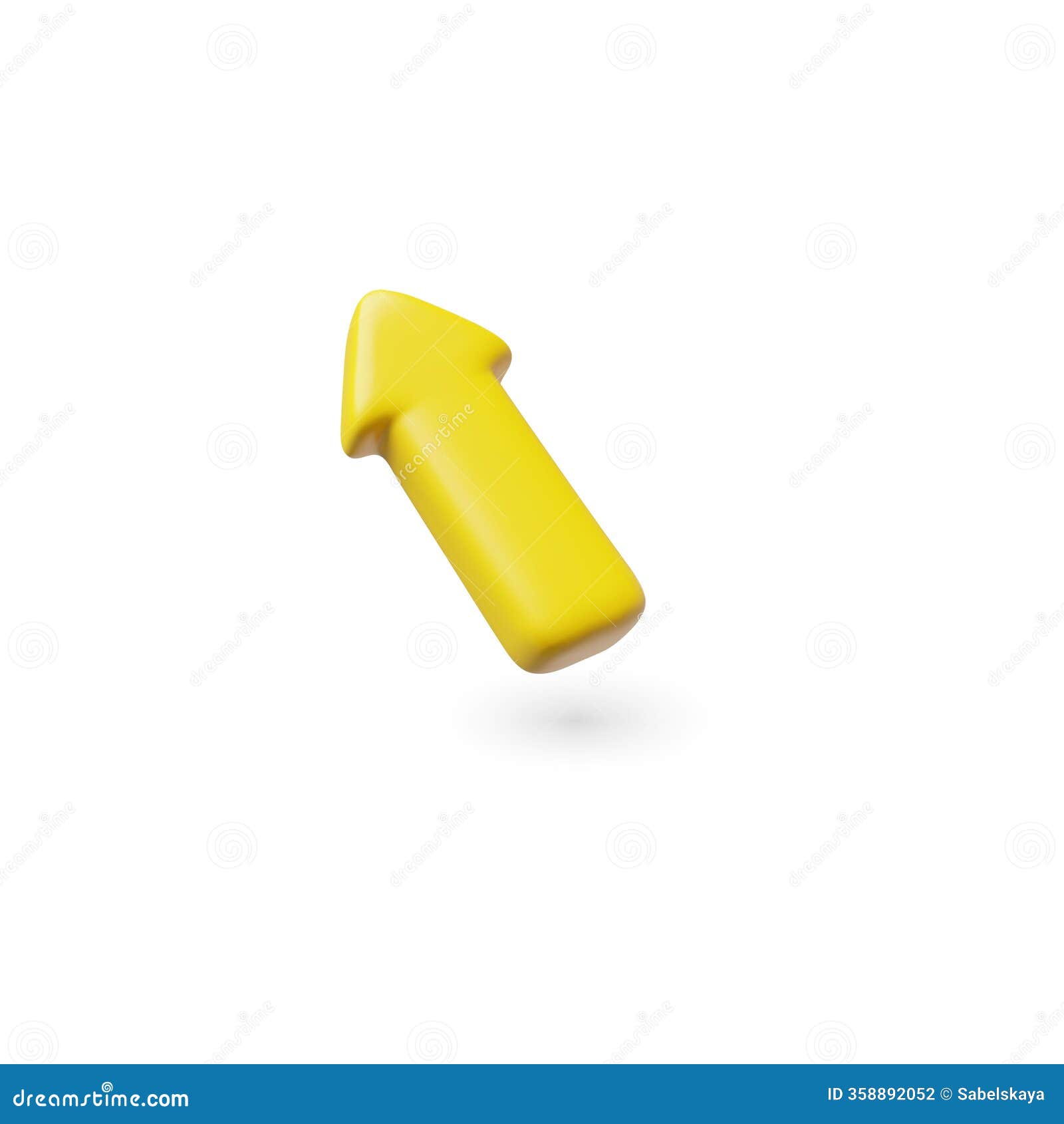 Yellow Arrow Up Left Diagonal Cursor 3d Cartoon Plastic Style Vector ...