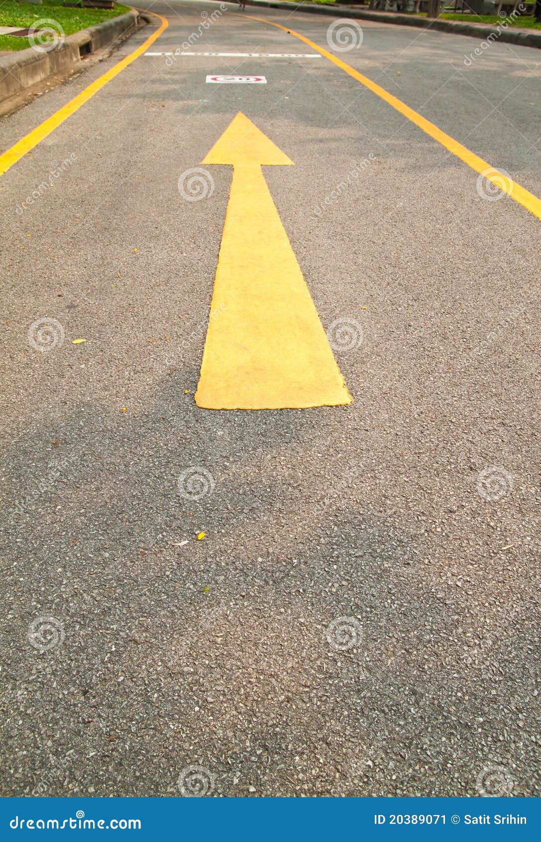 Yellow arrows sign stock image. Image of ground, bicycle - 20389071