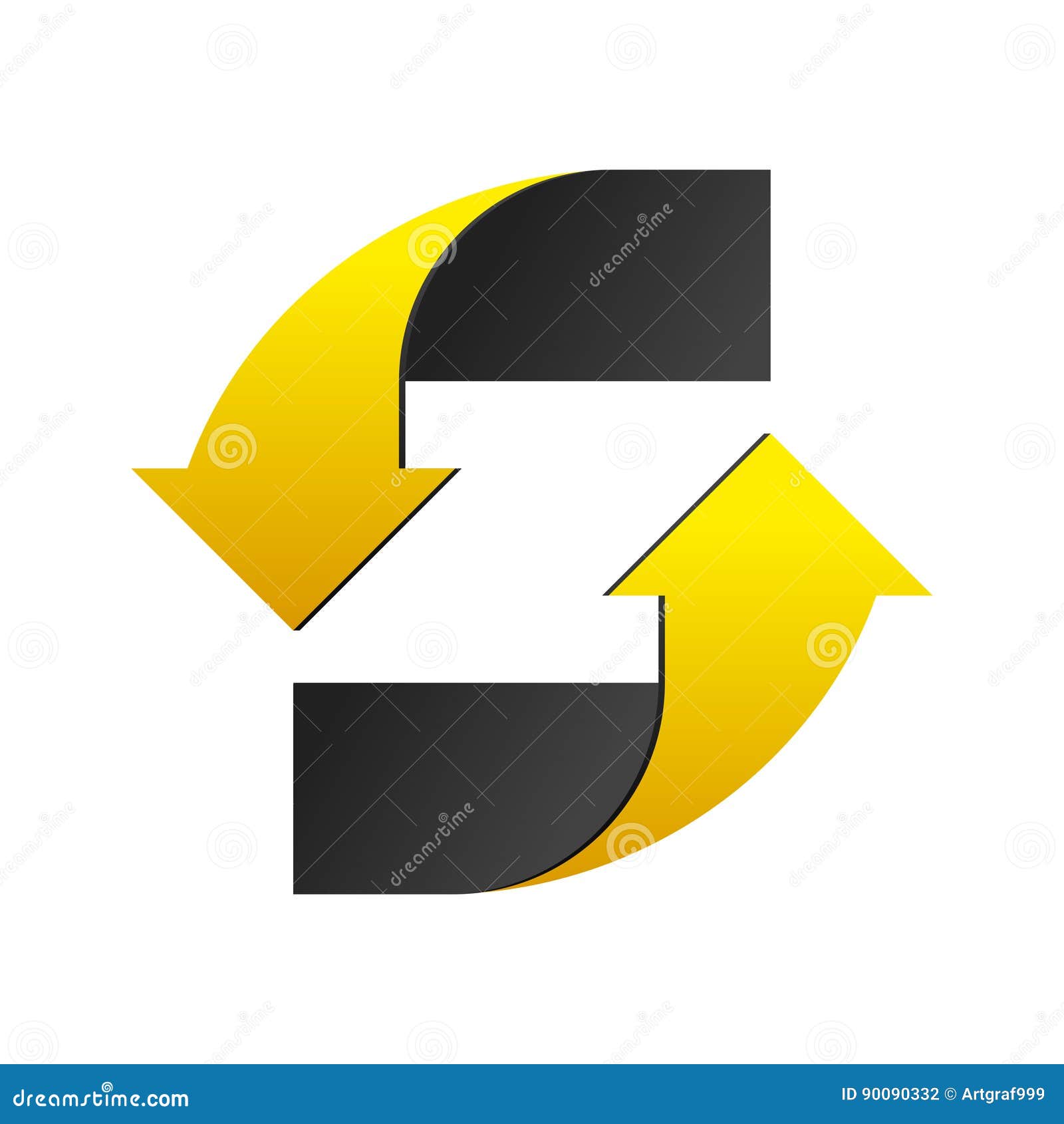 Yellow Arrows Symbolizing Direction, Choice And Progress. Six Different ...