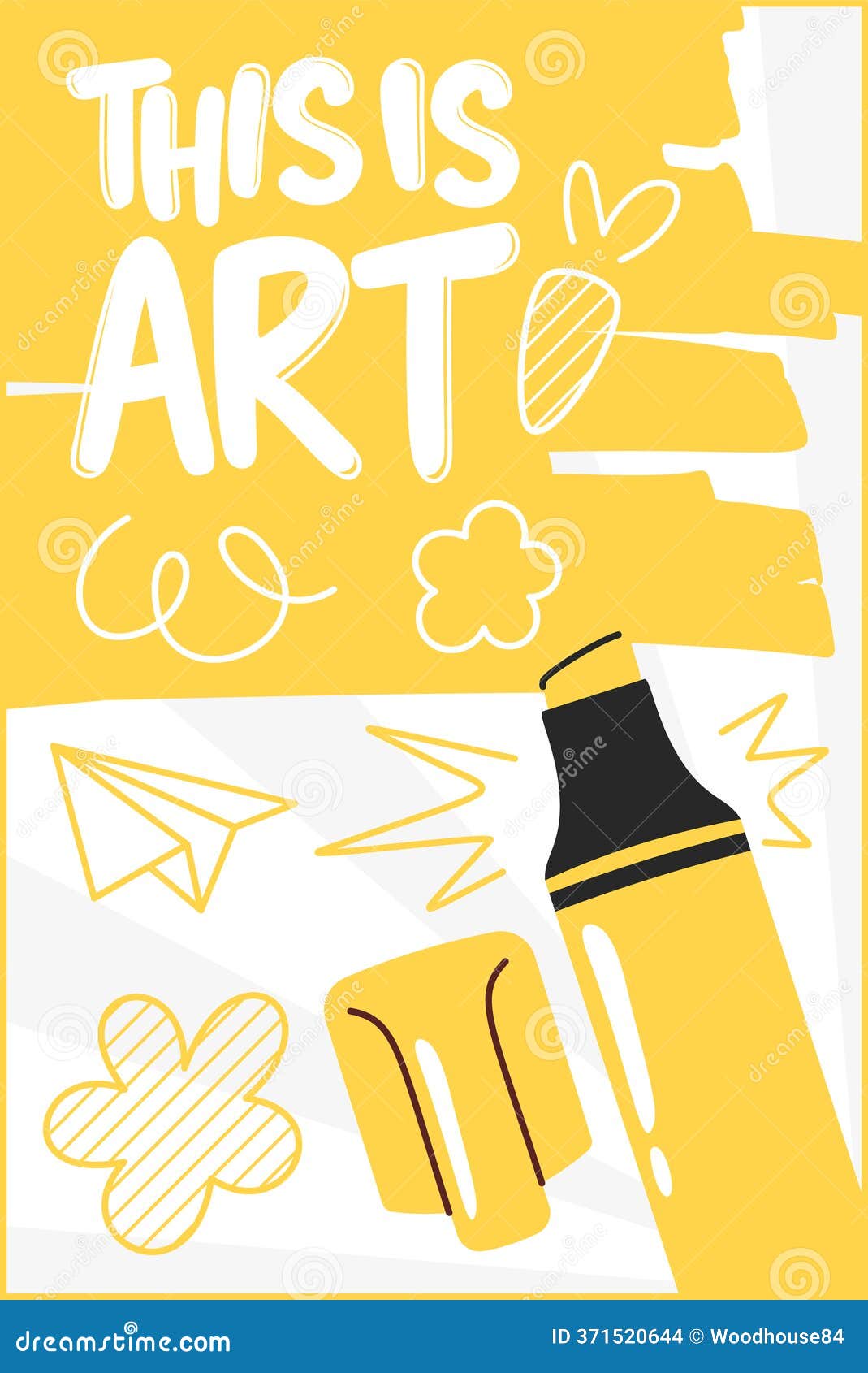 Yellow Art Banner Advertisement Template Vector Illustration ...