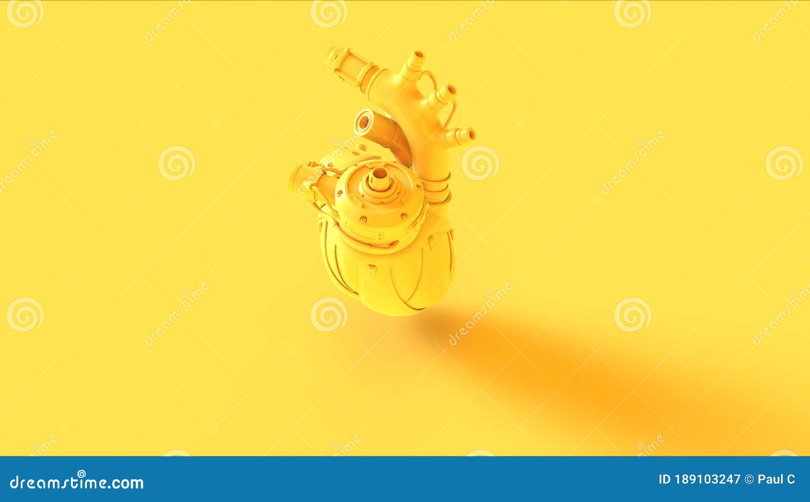 Yellow Artificial Heart Cyborg Stock Illustration - Illustration of ...