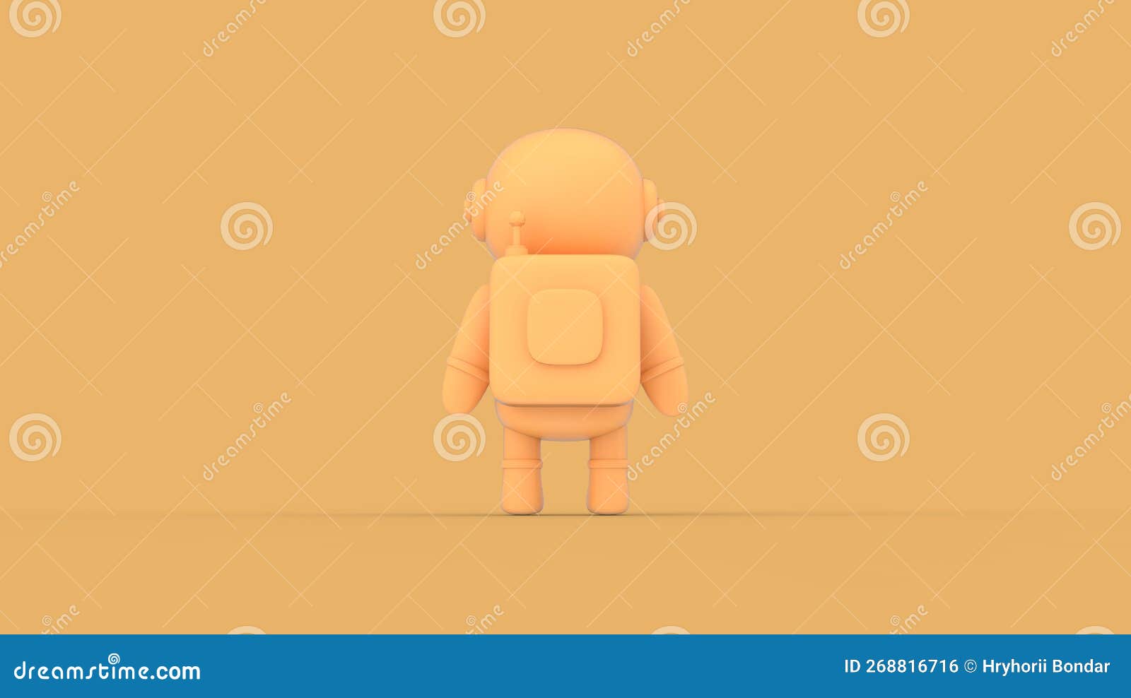 Yellow Astronaut Character 3d Rendering Stock Illustration ...