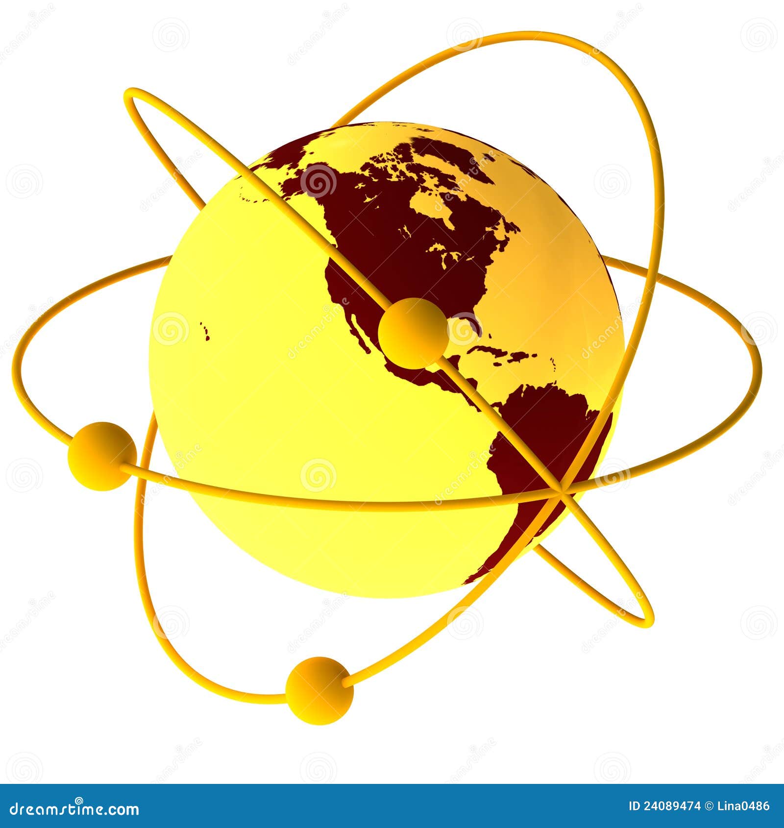 Yellow atom symbol stock illustration. Illustration of atomic - 24089474