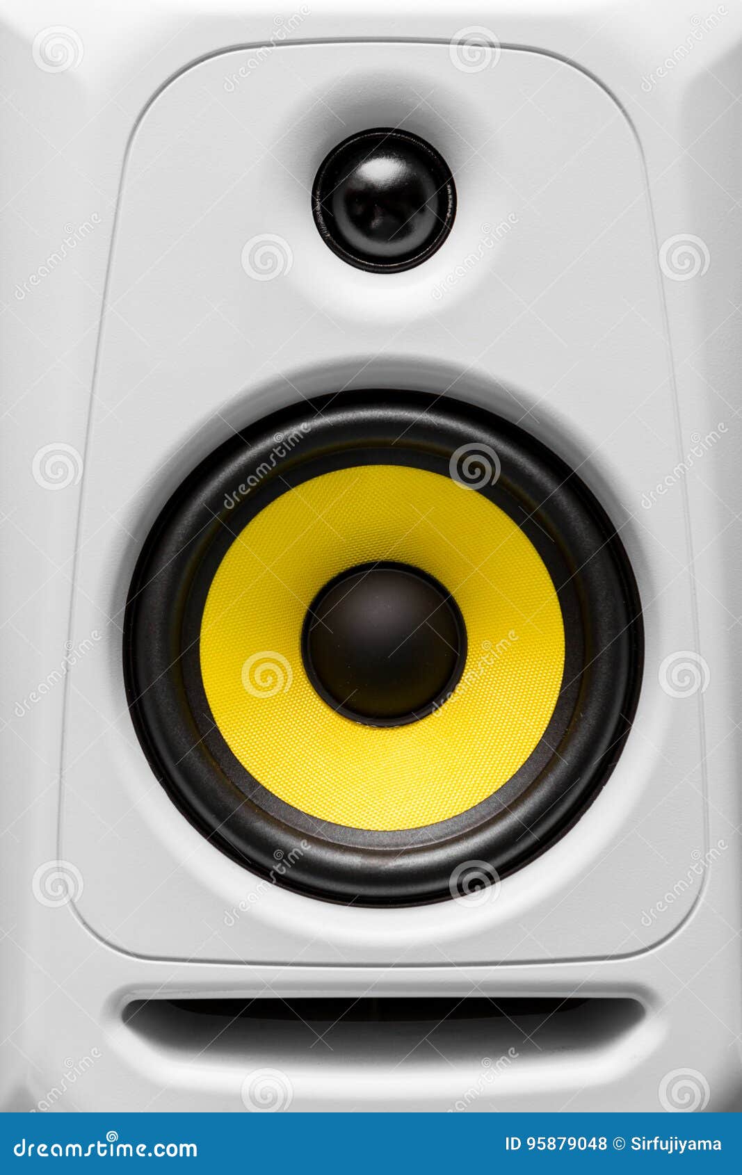 Yellow audio speaker stock photo. Image of equipment - 95879048