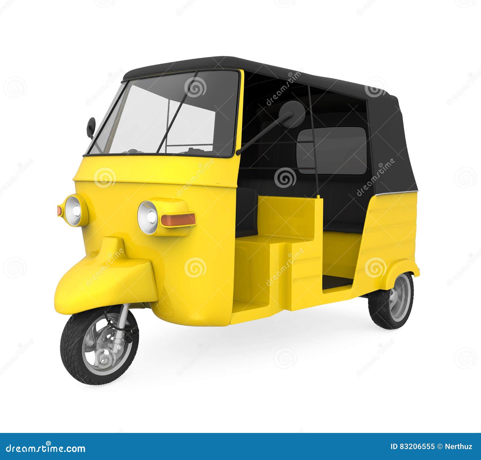 Yellow Auto Rickshaw stock illustration. Illustration of render - 83206555