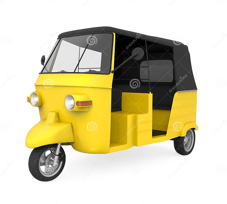 Yellow Auto Rickshaw stock illustration. Illustration of render - 83206555