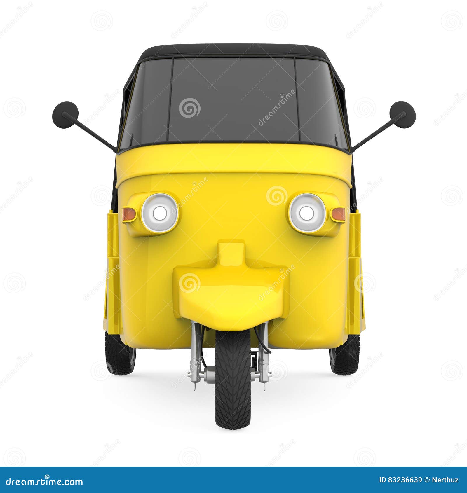 Yellow Auto Rickshaw stock illustration. Illustration of asia - 83236639