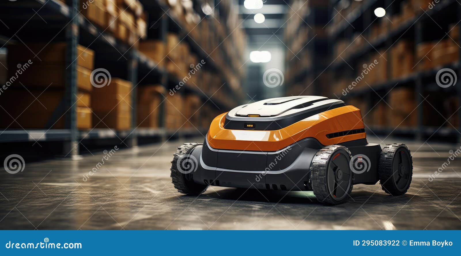 Yellow Automatic Robot for Cleaning and Cleaning Warehouse or Premises ...